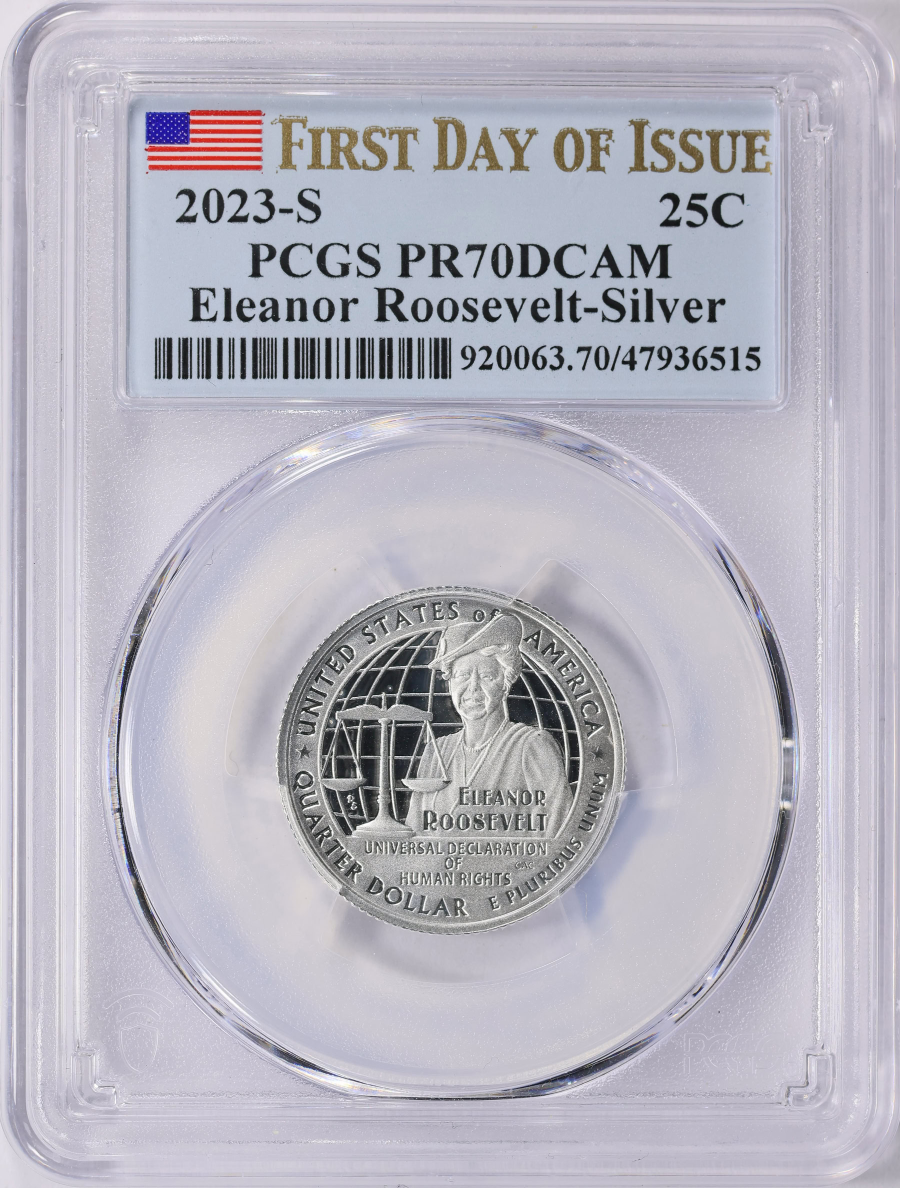 2023-S American Women Quarter Eleanor Roosevelt-Silver First Day of ...