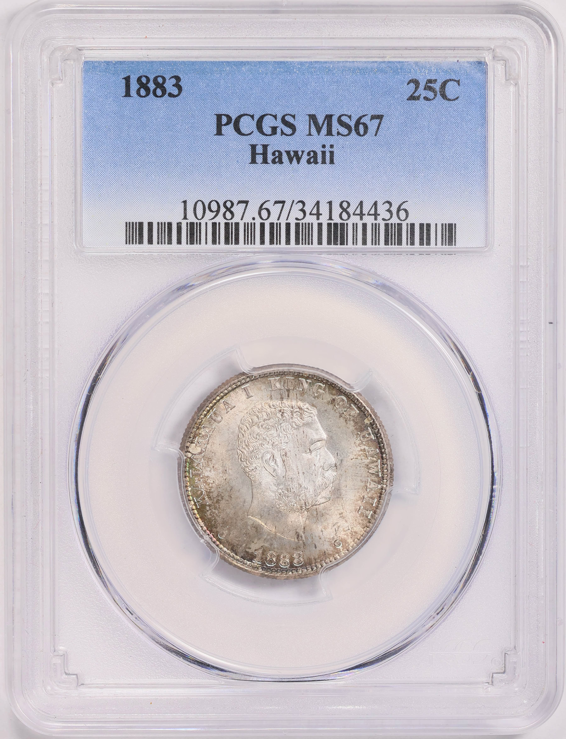 1883 Hawaii Quarter PCGS MS-67 (Toned) (Item 1719269) | GreatCollections Coin Auctions
