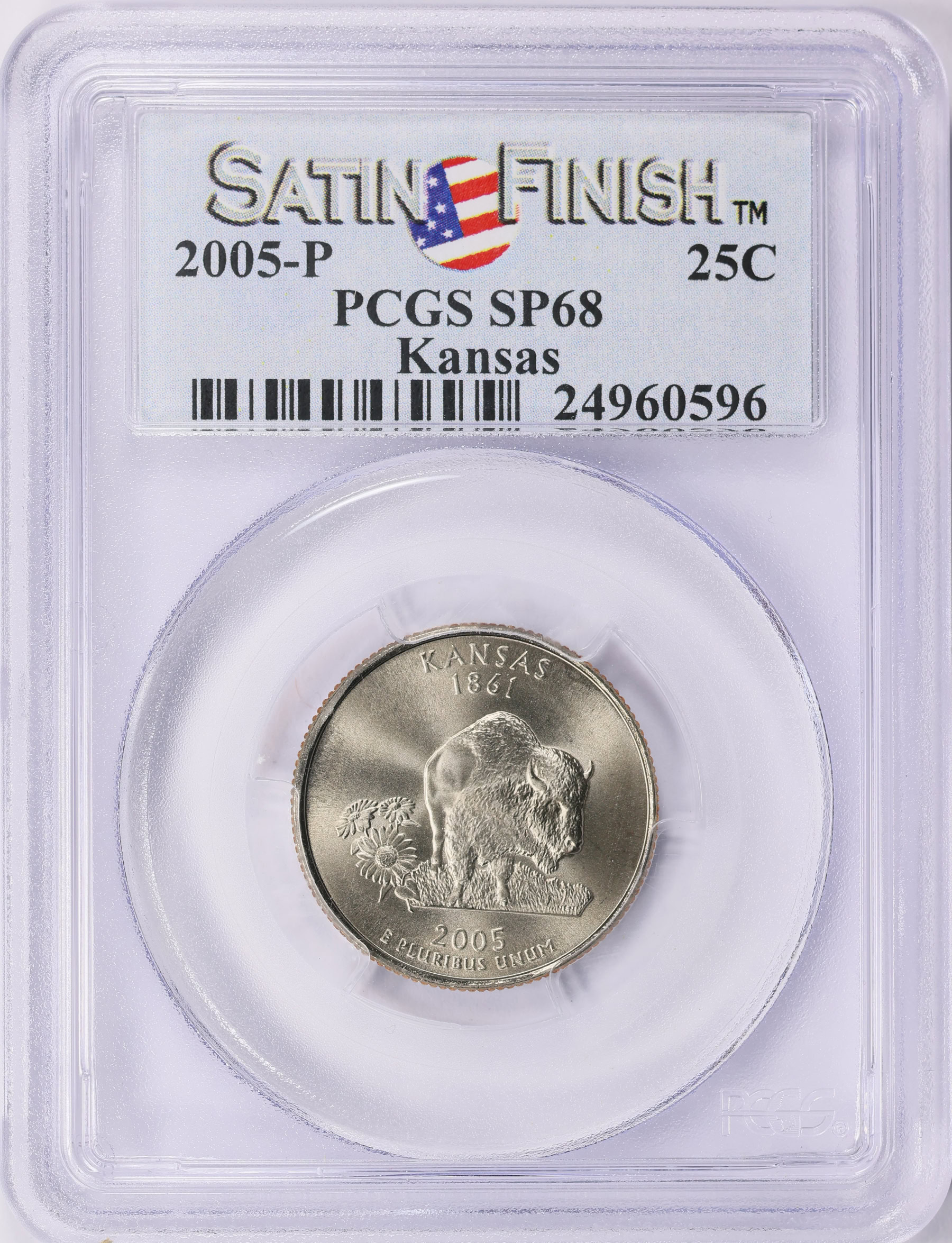 2005-P State Quarter Kansas Satin Finish PCGS SP-68 (Item 1719410 ...