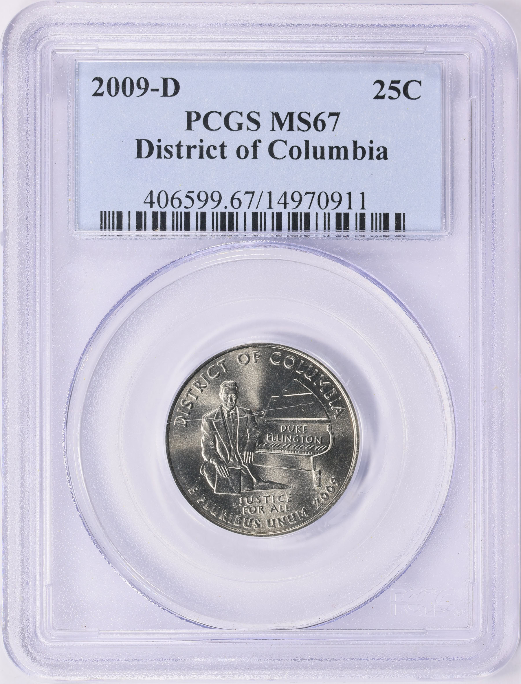 2009-D U.S. Territories Quarter Washington DC PCGS MS-67 (Item 1719458 ...