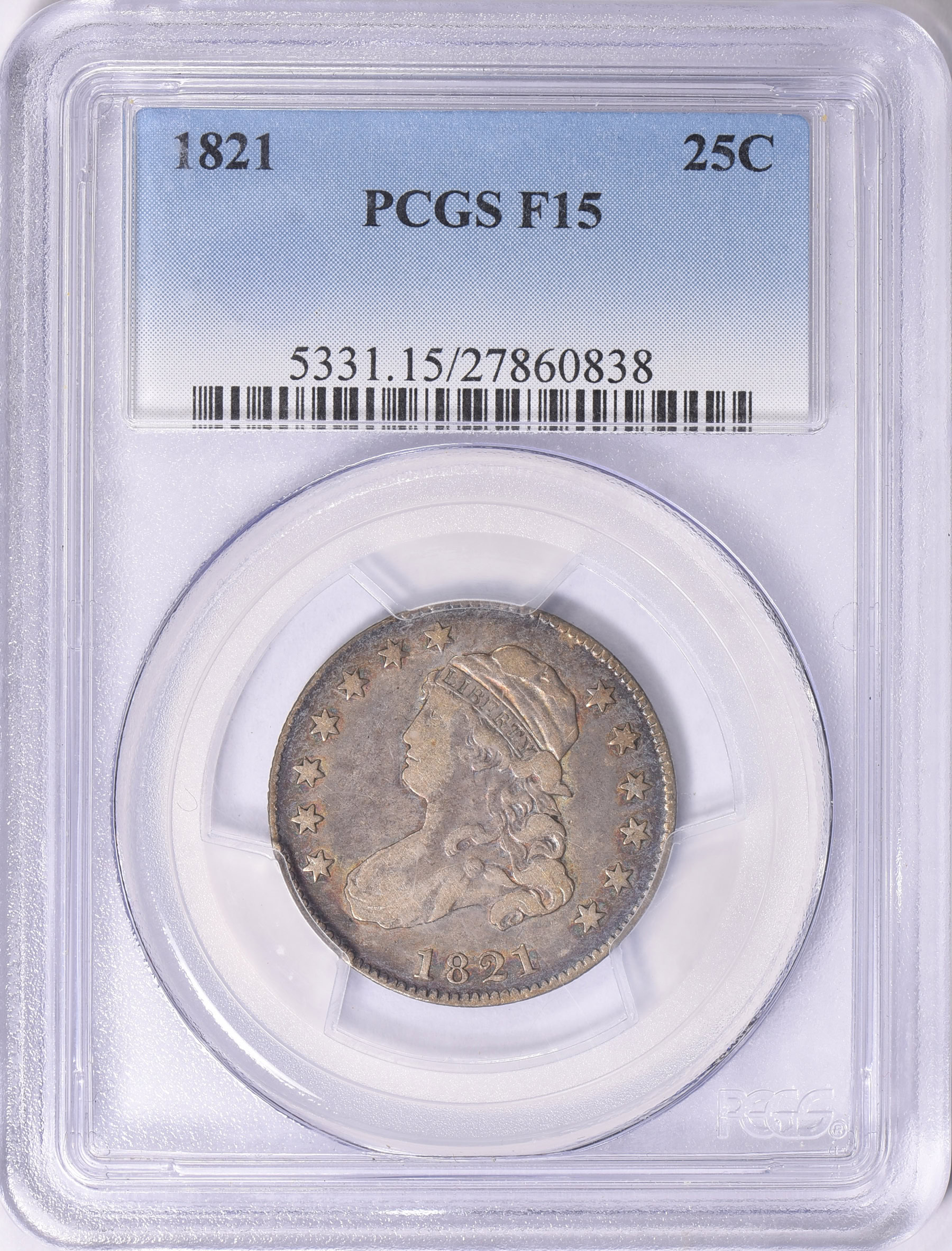 1821 Capped Bust Quarter PCGS F-15 (Toned) (Item 1719497 ...