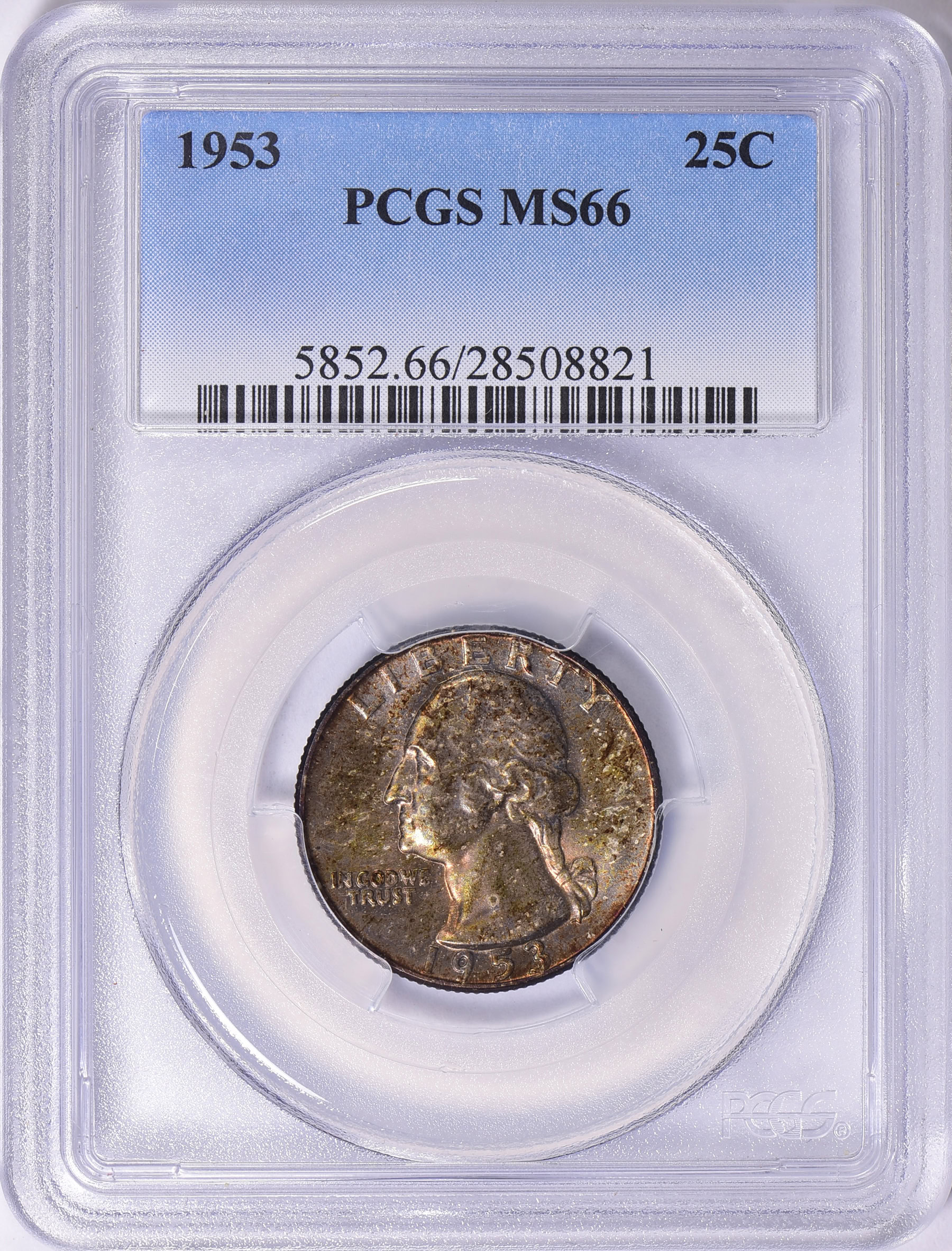 1953 Washington Quarter PCGS MS-66 (Toned) (Item 1719551) | GreatCollections Coin Auctions