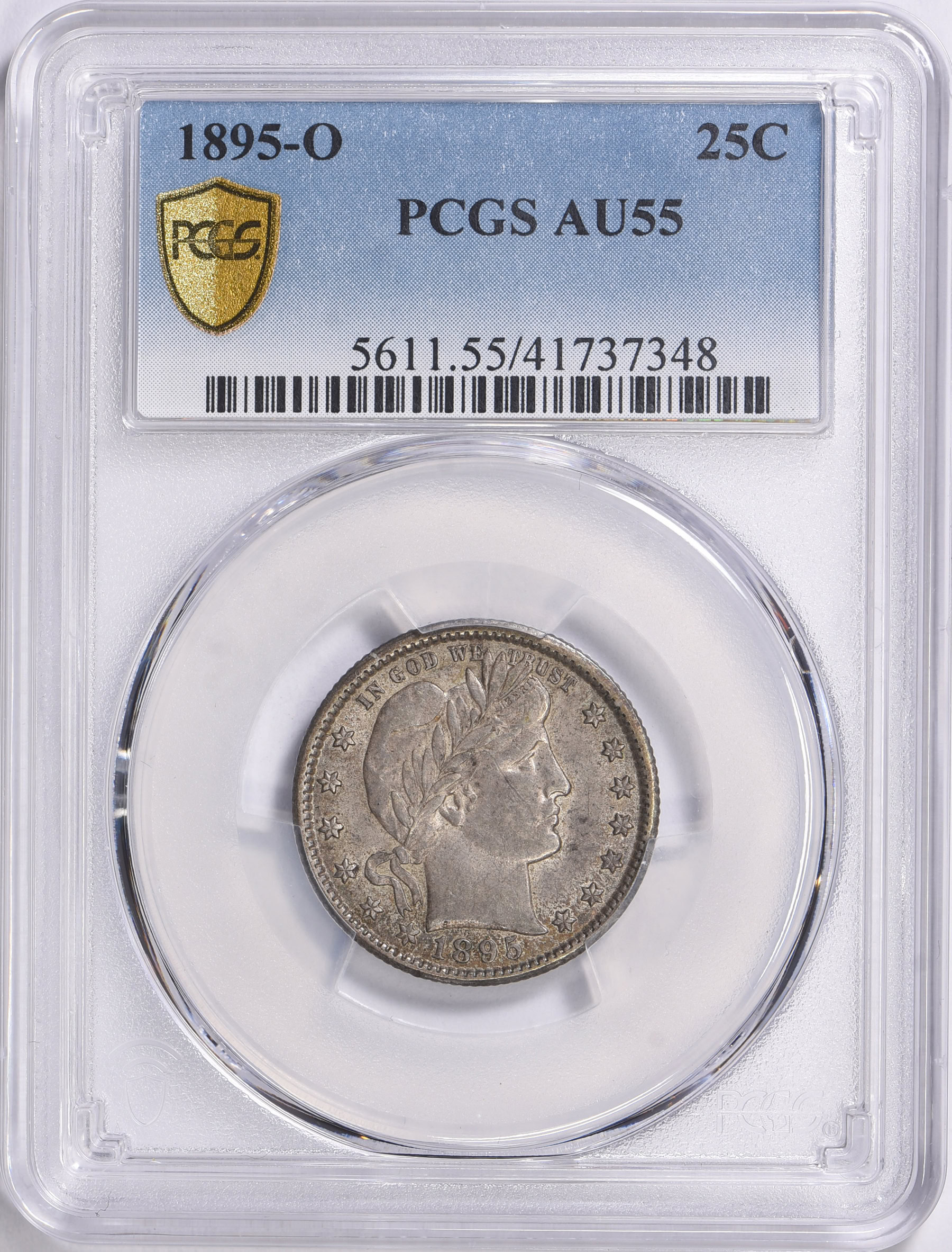 1895-O Barber Quarter PCGS AU-55 (Item 1719620) | GreatCollections Coin Auctions