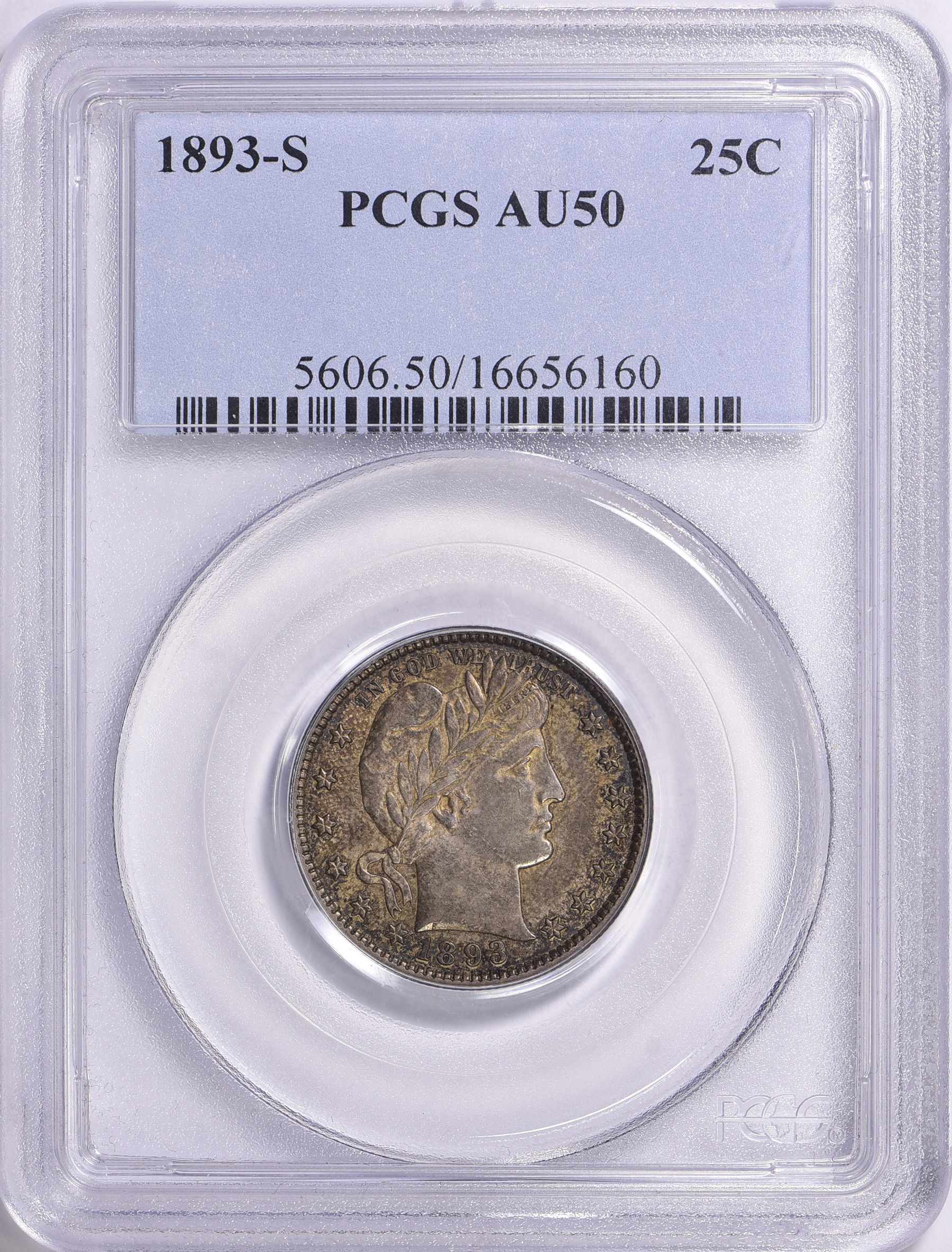 1893-S Barber Quarter PCGS AU-50 (Toned) (Item 1719652 ...