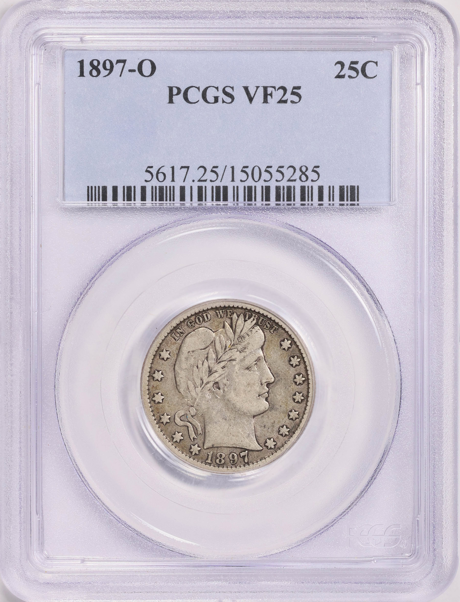 1897-O Barber Quarter PCGS VF-25 (Item 1719653) | GreatCollections Coin Auctions