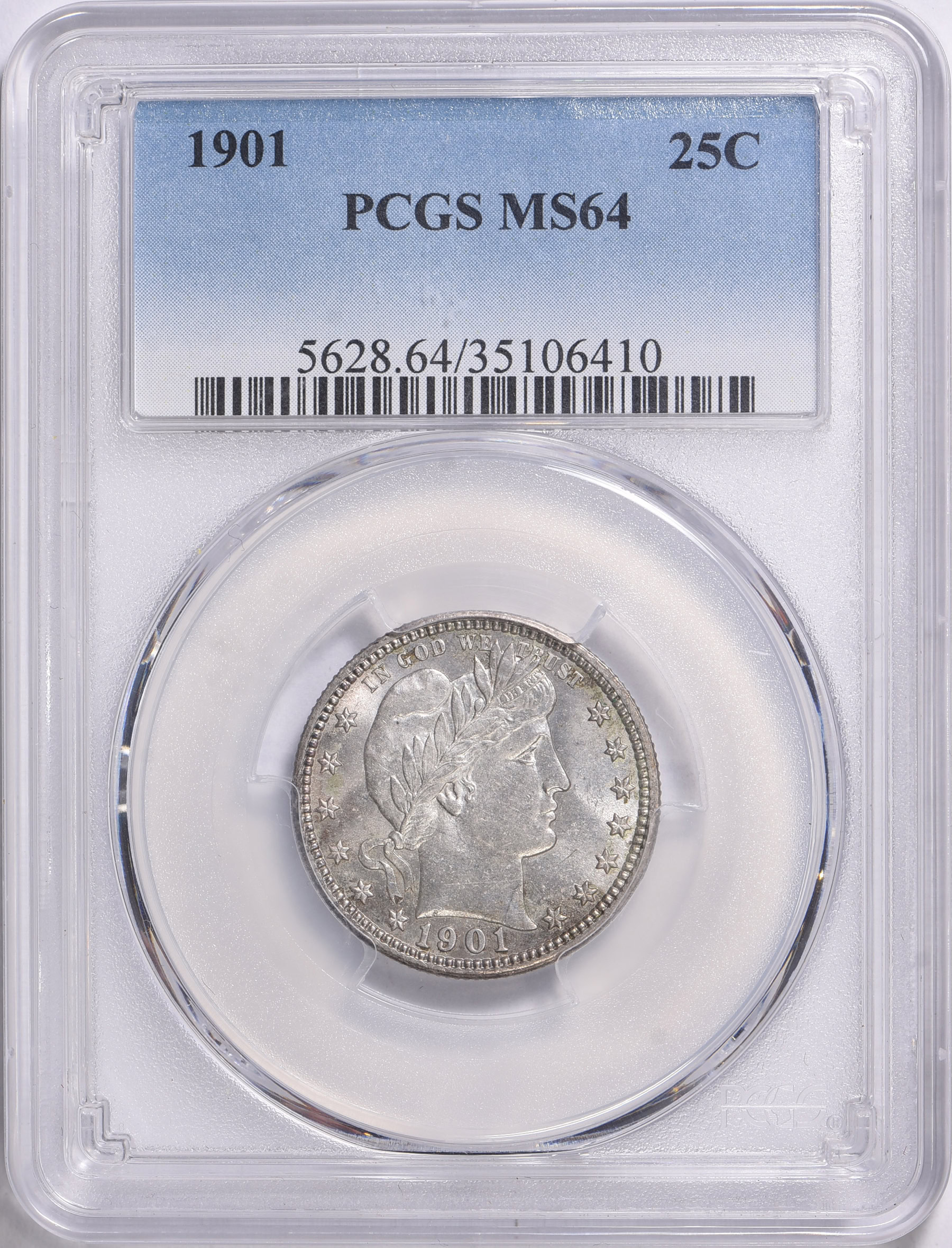 1901 Barber Quarter PCGS MS-64 (Item 1719681) | GreatCollections Coin Auctions