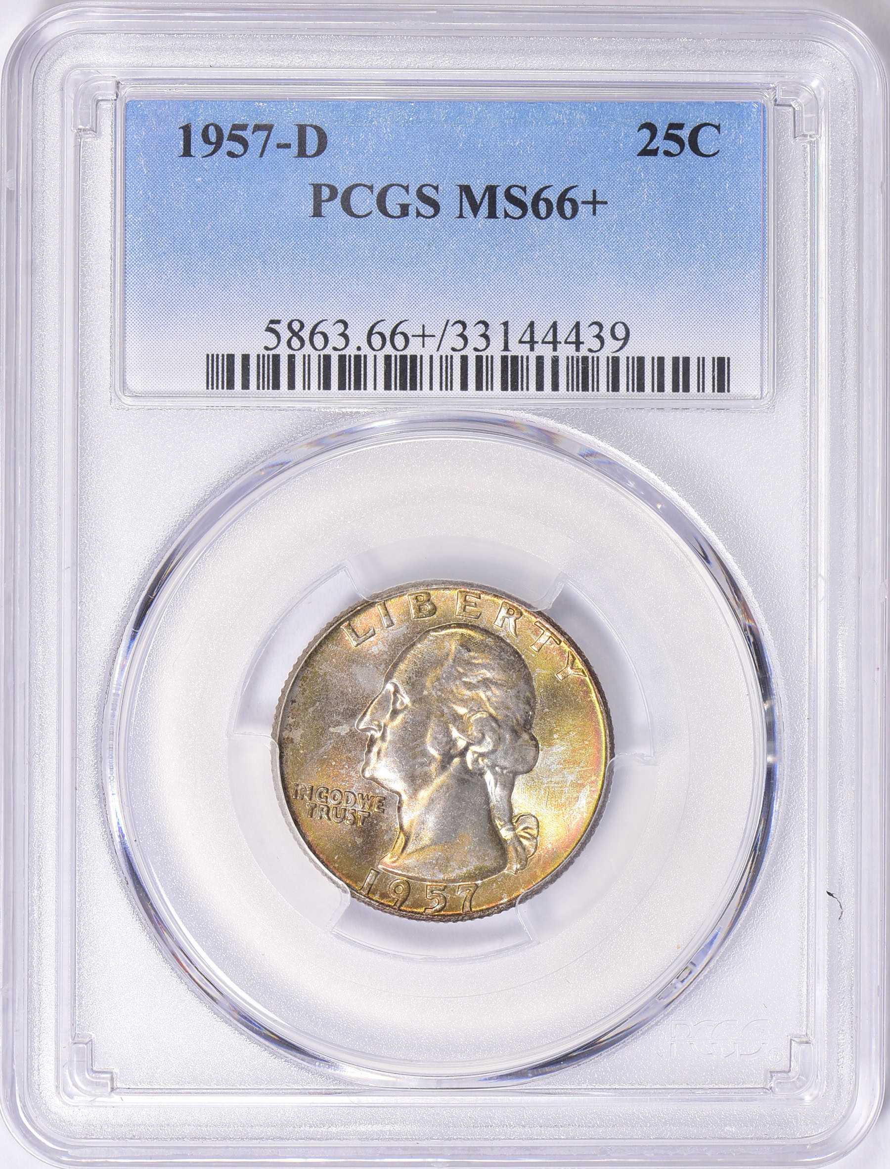 1957-D Washington Quarter PCGS MS-66+ (Toned) (Item 1719705) | GreatCollections Coin Auctions