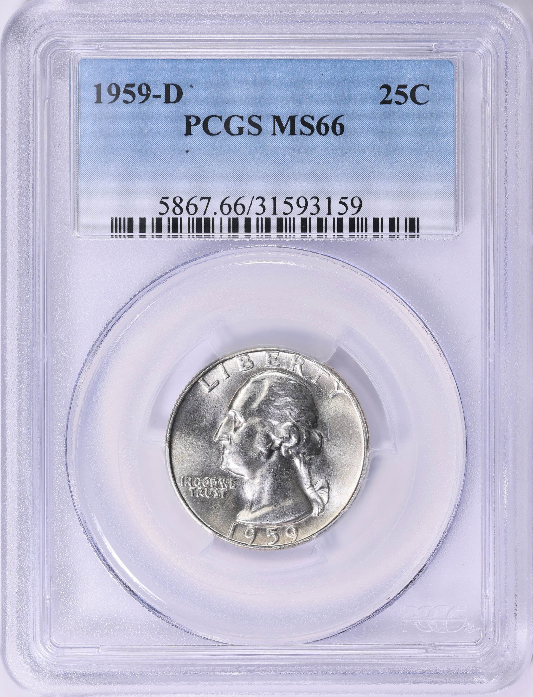 1959-D Washington Quarter PCGS MS-66 (Item 1719706) | GreatCollections Coin Auctions