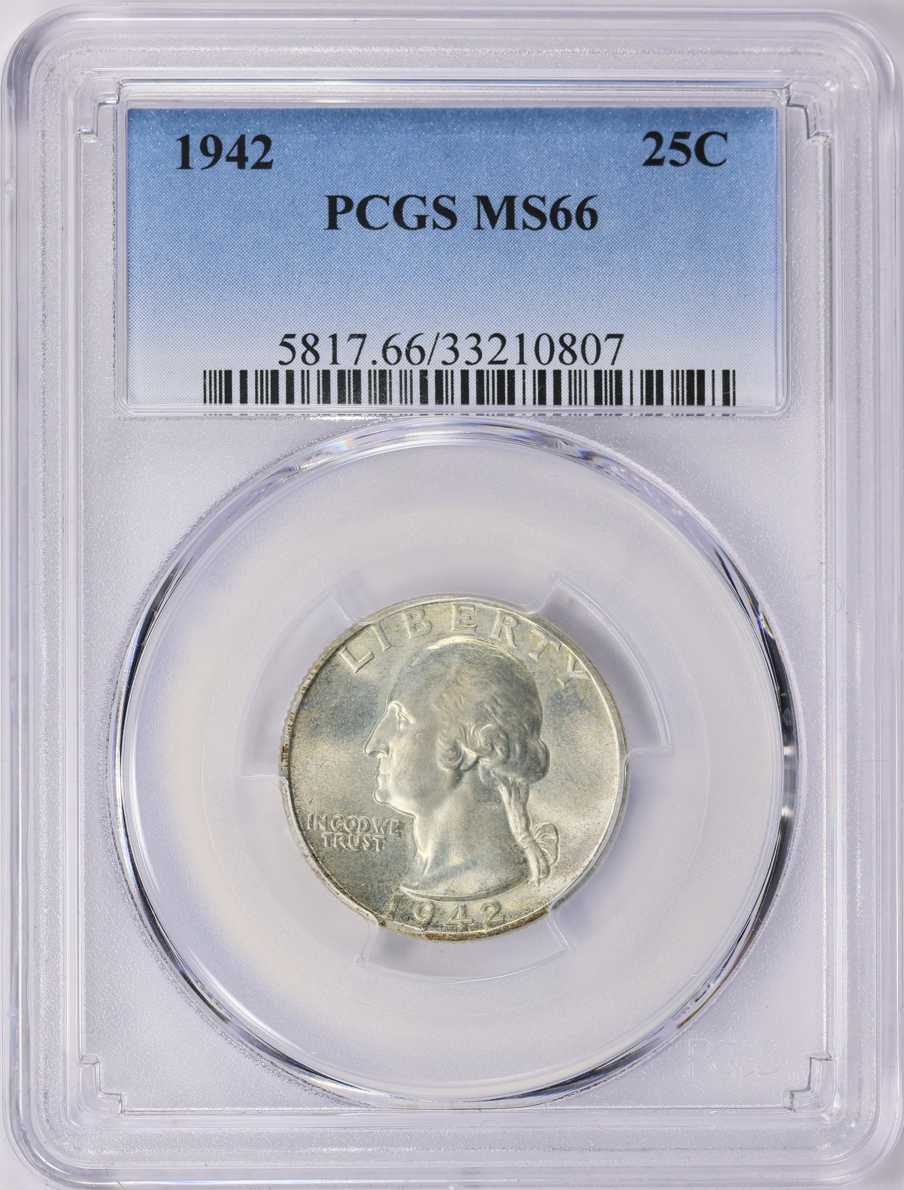 1942 Washington Quarter PCGS MS-66 (Item 1719709) | GreatCollections Coin Auctions