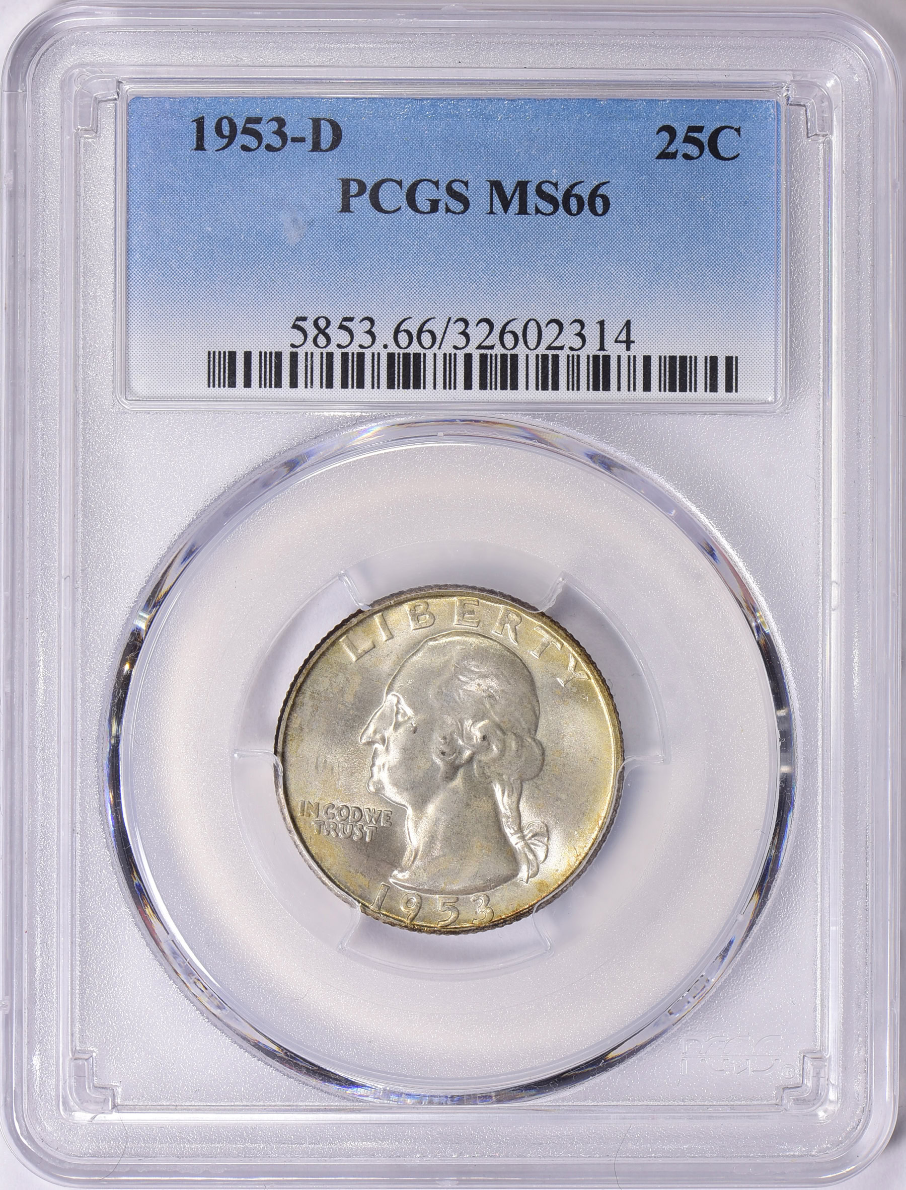 1953-D Washington Quarter PCGS MS-66 (Toned) (Item 1719716) | GreatCollections Coin Auctions
