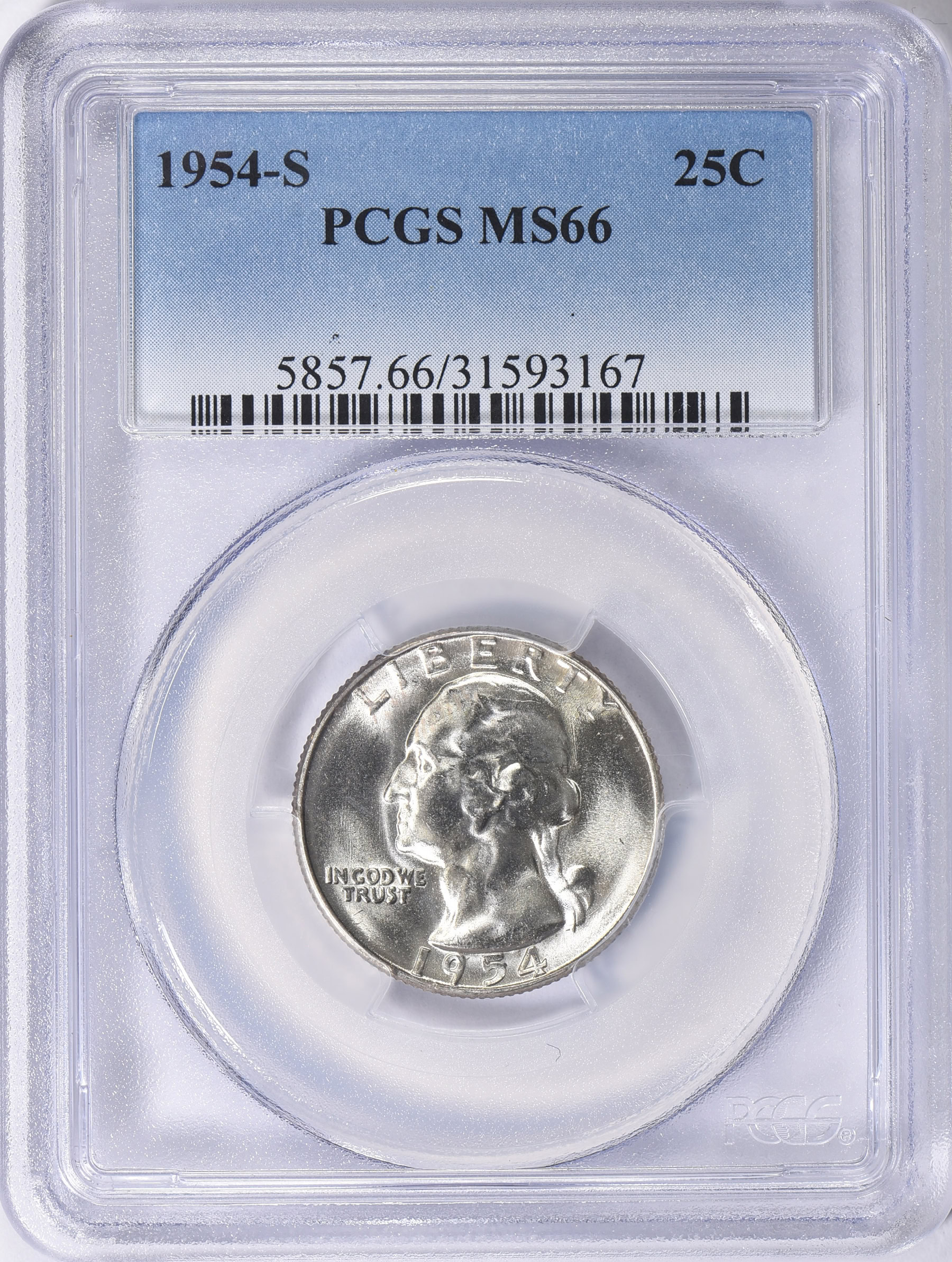 1954-S Washington Quarter PCGS MS-66 (Item 1719719) | GreatCollections Coin Auctions
