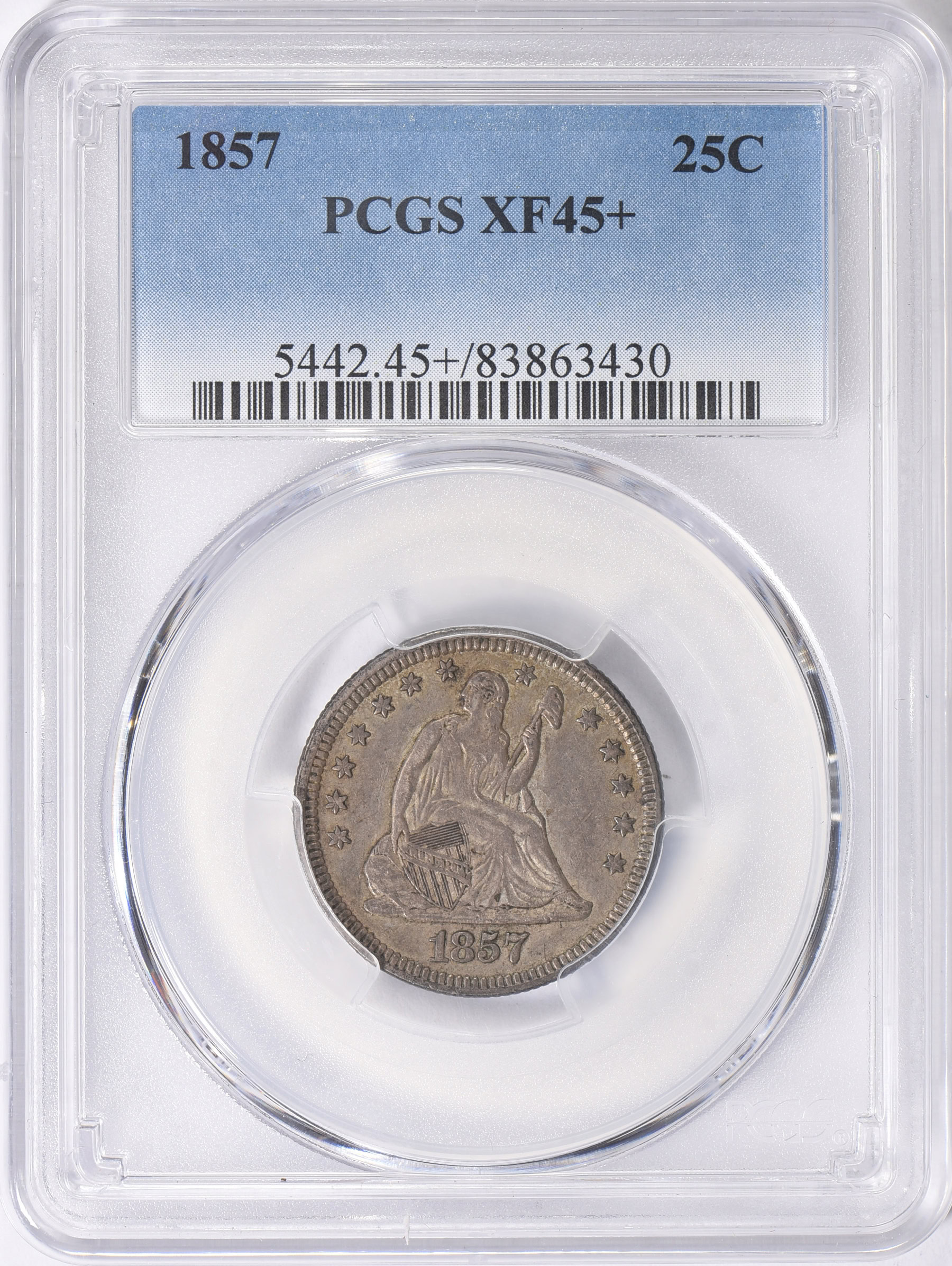 1857 Seated Liberty Quarter PCGS XF-45+ (Item 1719727 ...