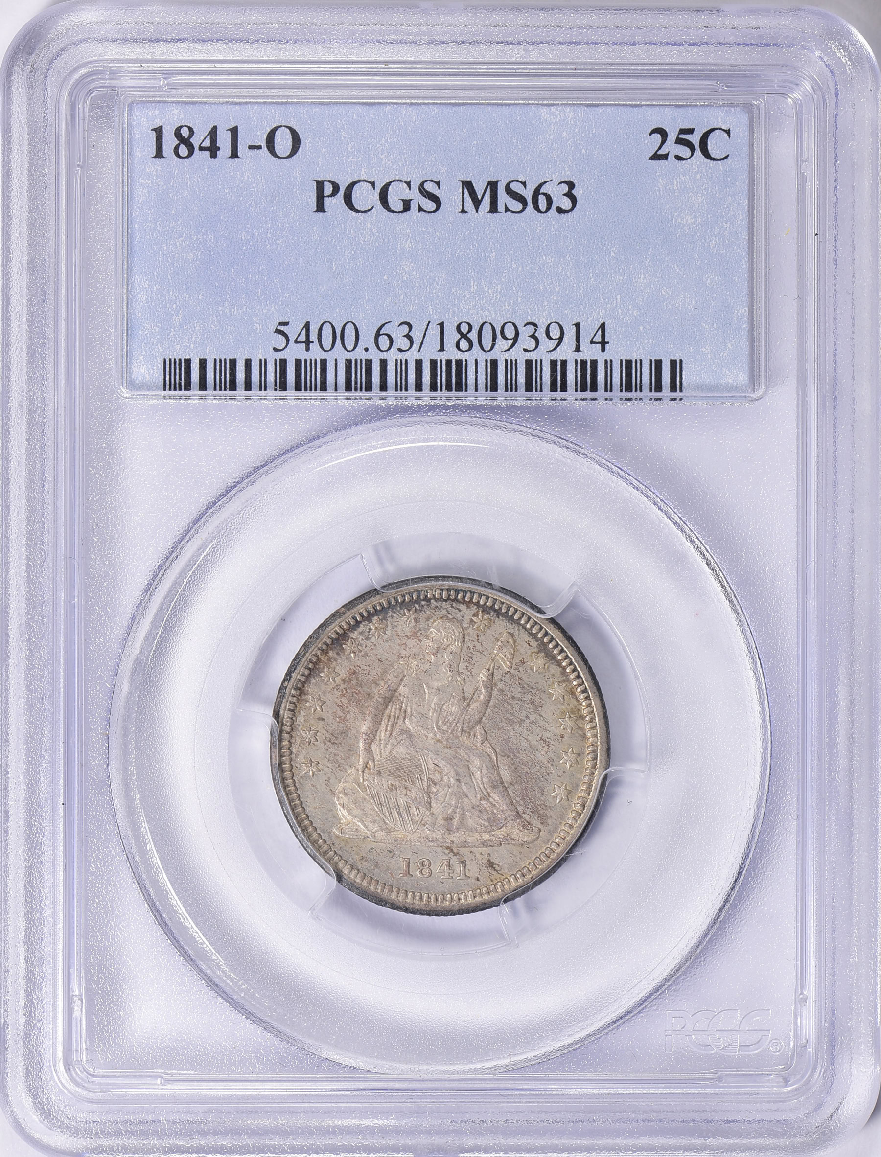 1841-O Seated Liberty Quarter PCGS MS-63 (Item 1719734) | GreatCollections Coin Auctions