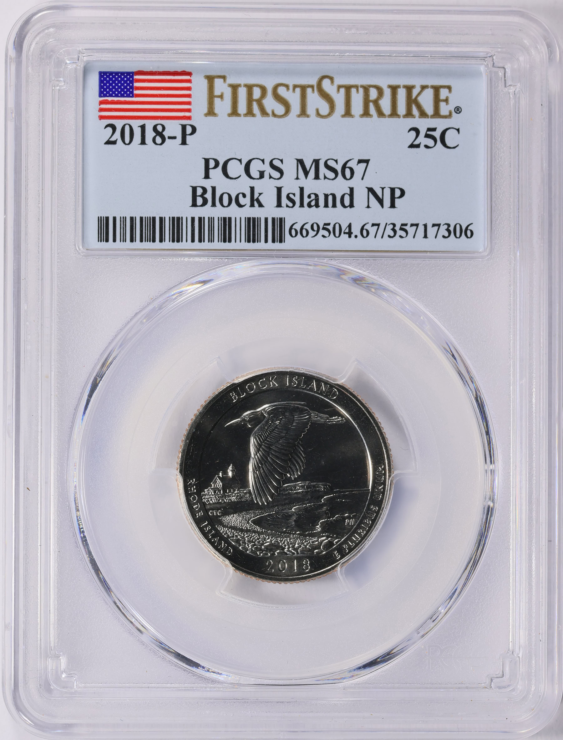 2018-P America the Beautiful Quarter Block Island NP First Strike PCGS ...