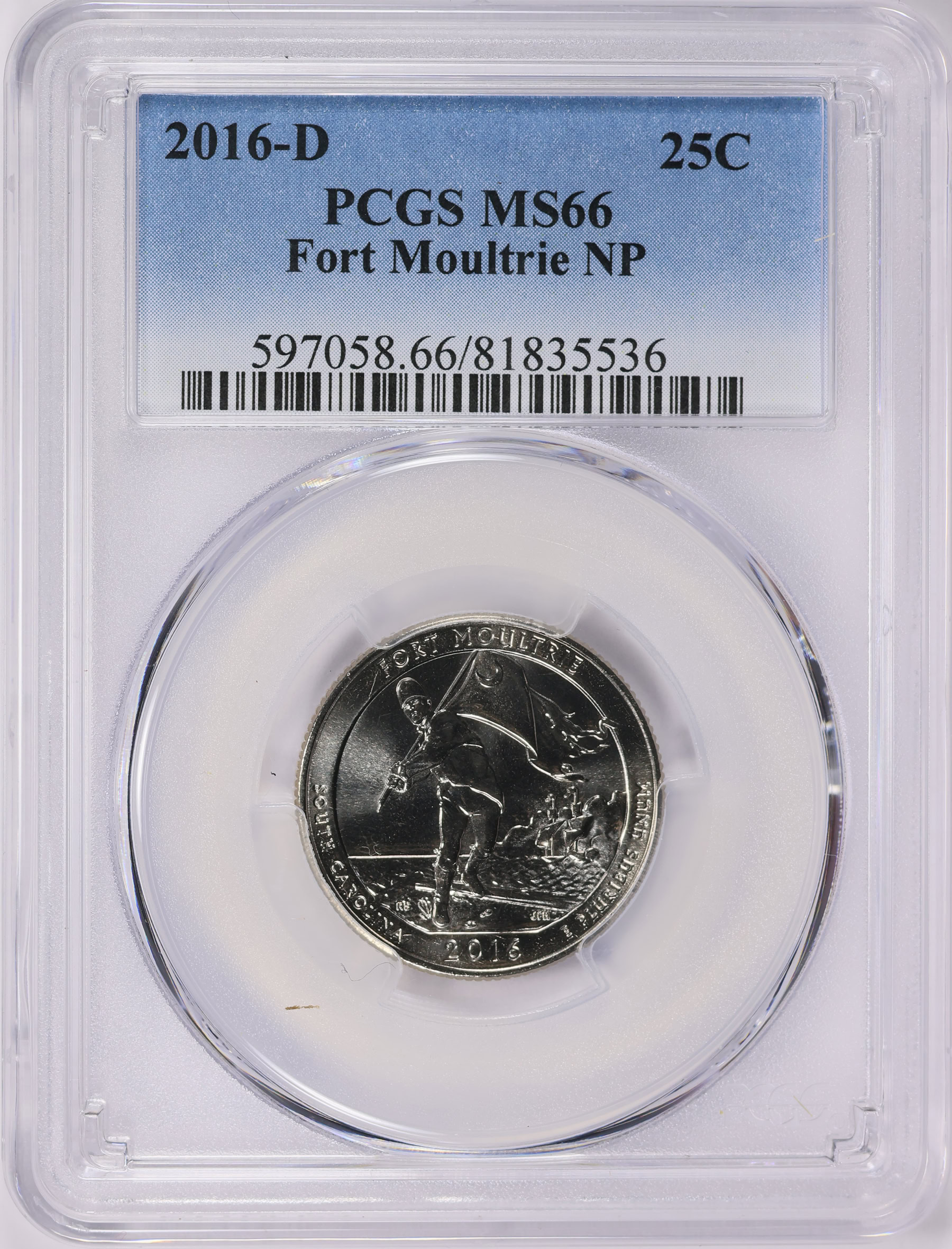 2016-D America the Beautiful Quarter Fort Moultrie NP PCGS MS-66 (Item ...