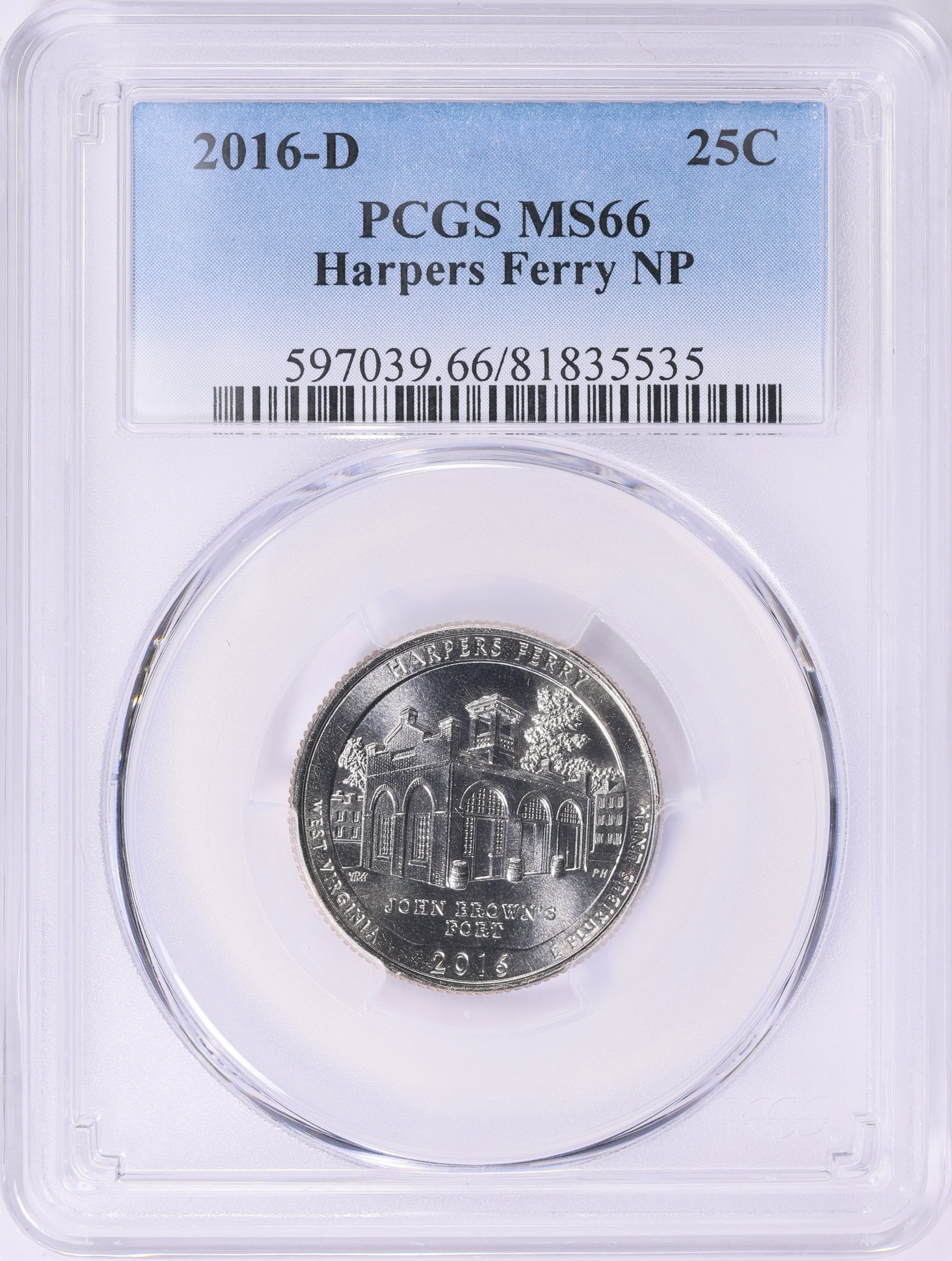 2016-D America the Beautiful Quarter Harpers Ferry NP PCGS MS-66 (Item ...