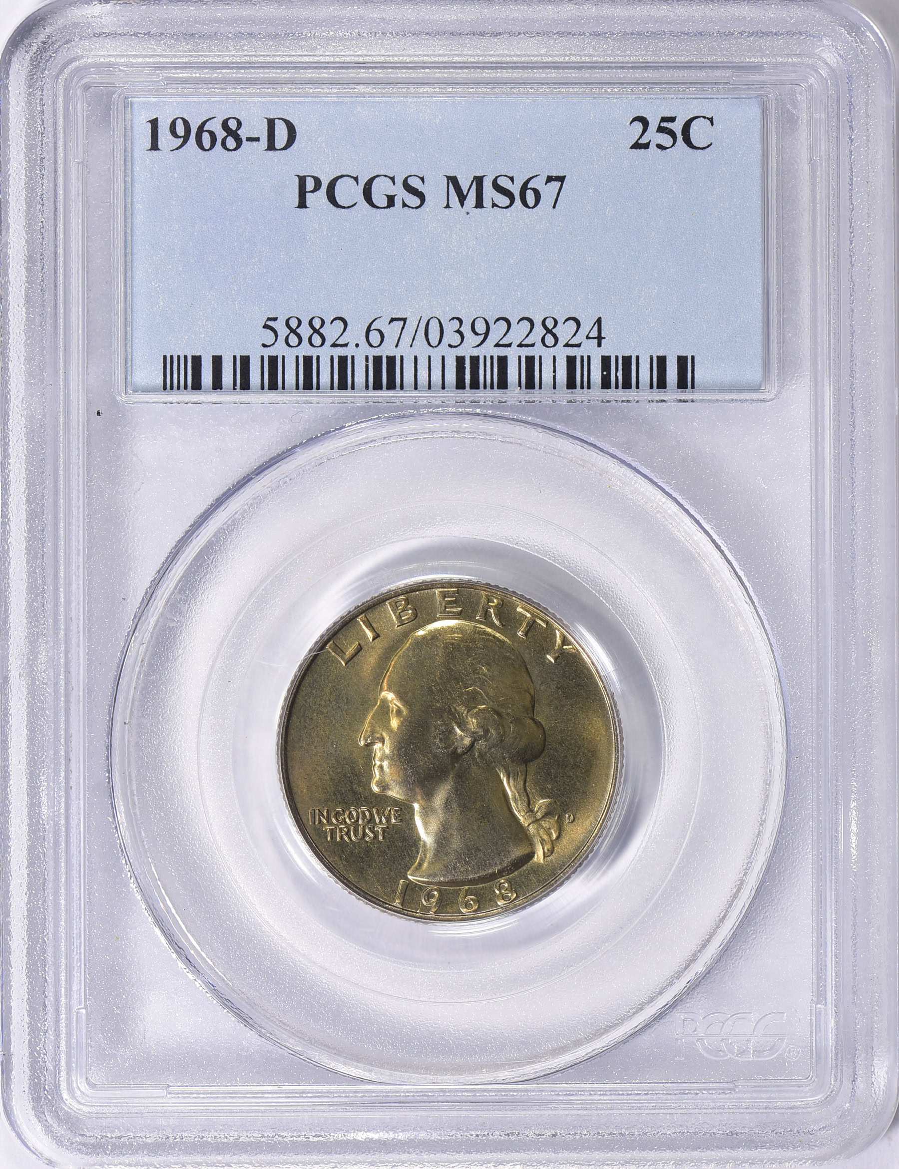 1968-D Washington Quarter PCGS MS-67 (Toned) (Item 1719908 ...