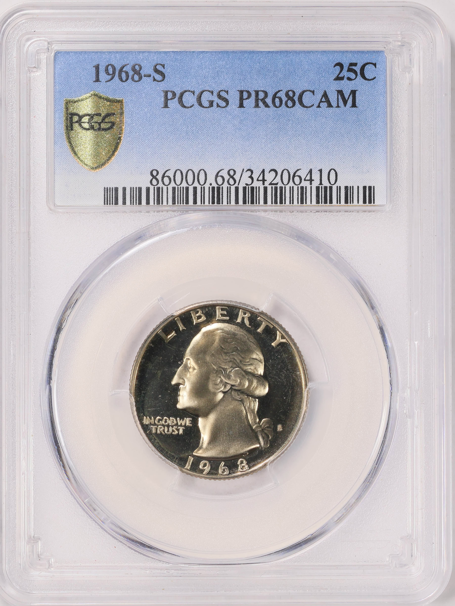 1968-S Washington Quarter PCGS Proof-68 CAMEO (Item 1719924) | GreatCollections Coin Auctions