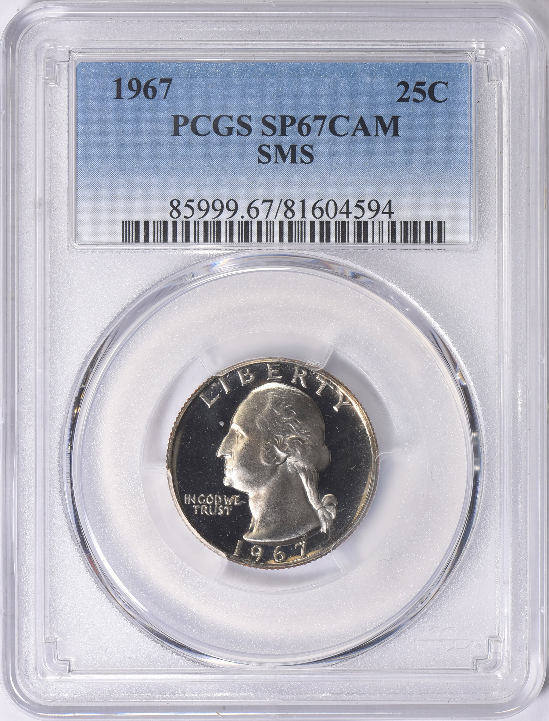 1967 Washington Quarter SMS PCGS SP-67 CAMEO (Item 1719929 ...