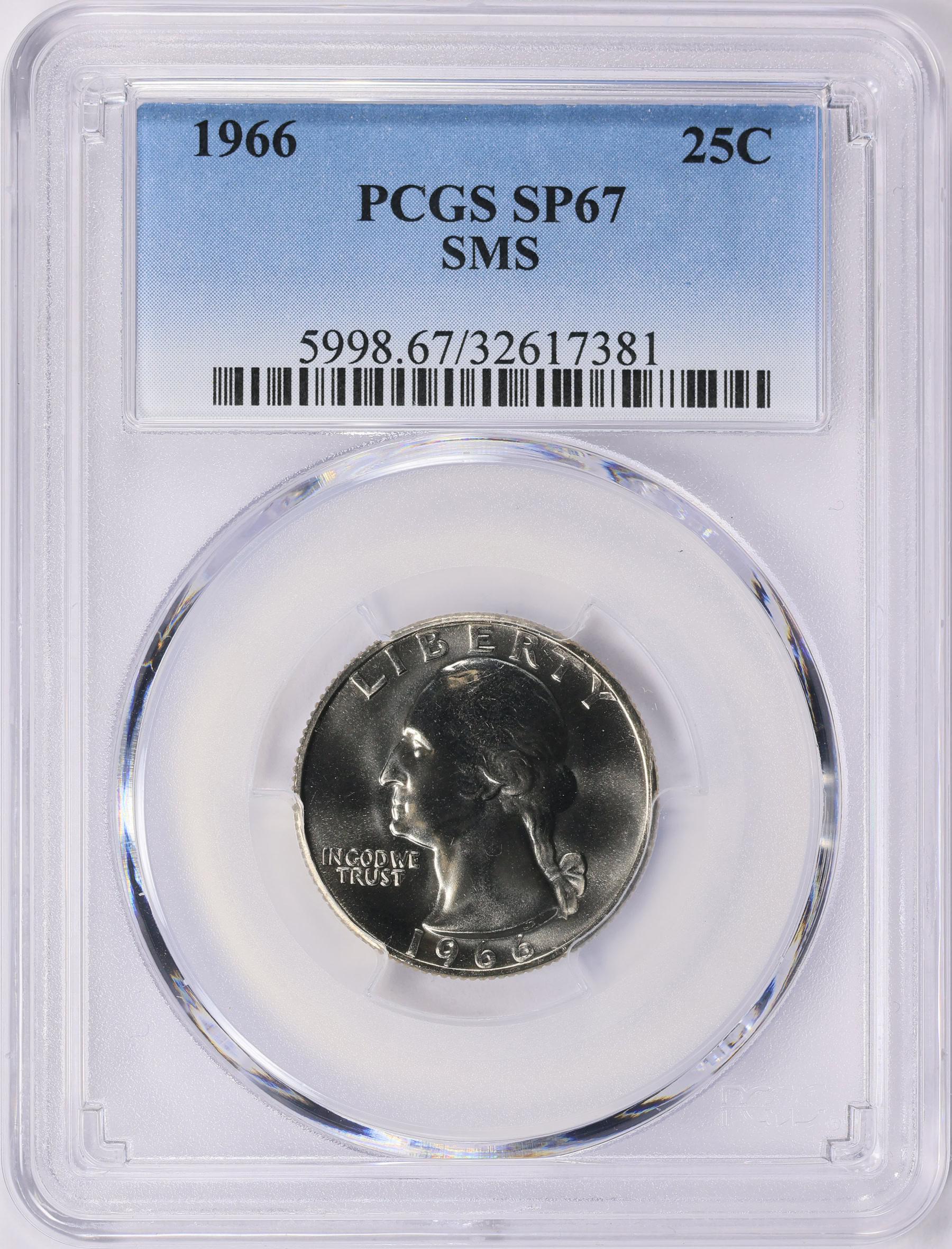 1966 Washington Quarter SMS PCGS SP-67 (Item 1719931 ...