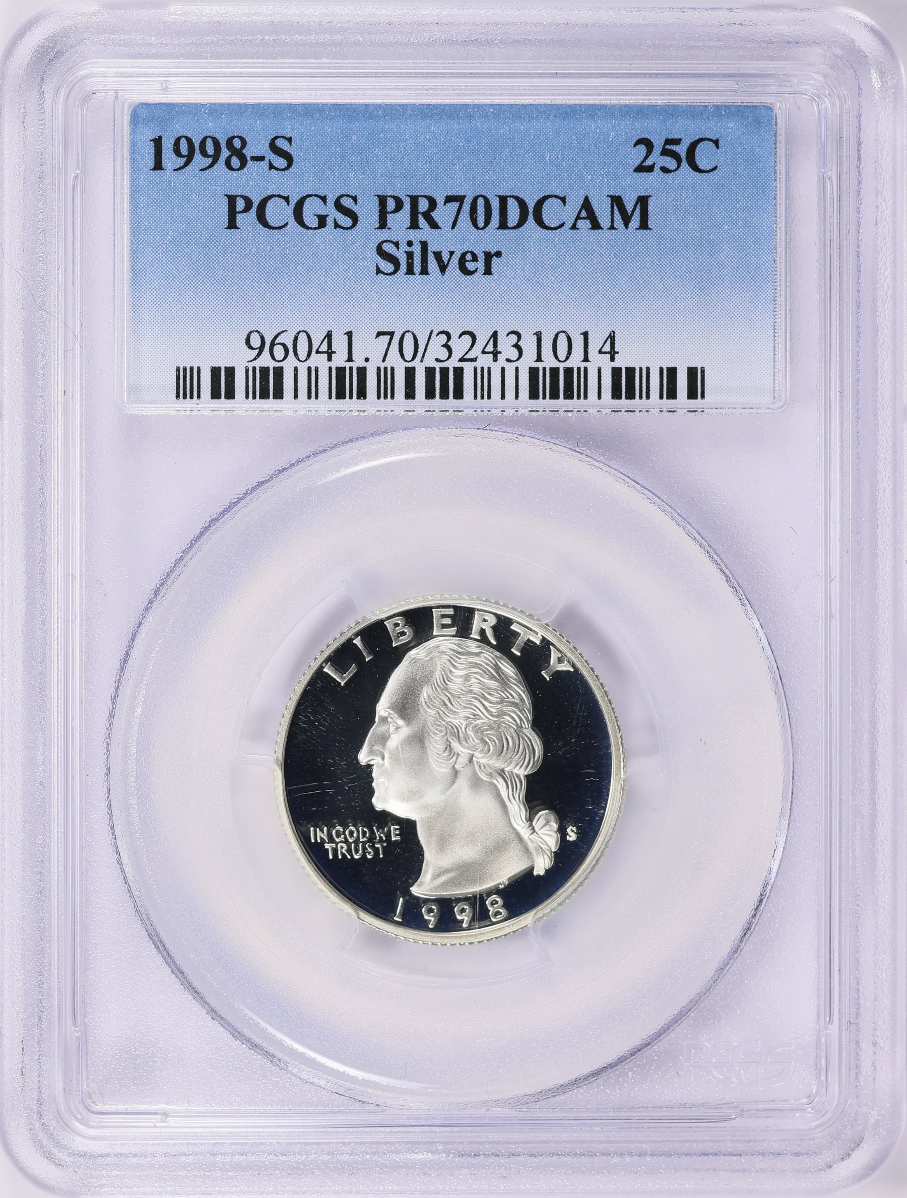 1998-S Washington Quarter Silver PCGS Proof-70 DCAM (Item 1719939 ...