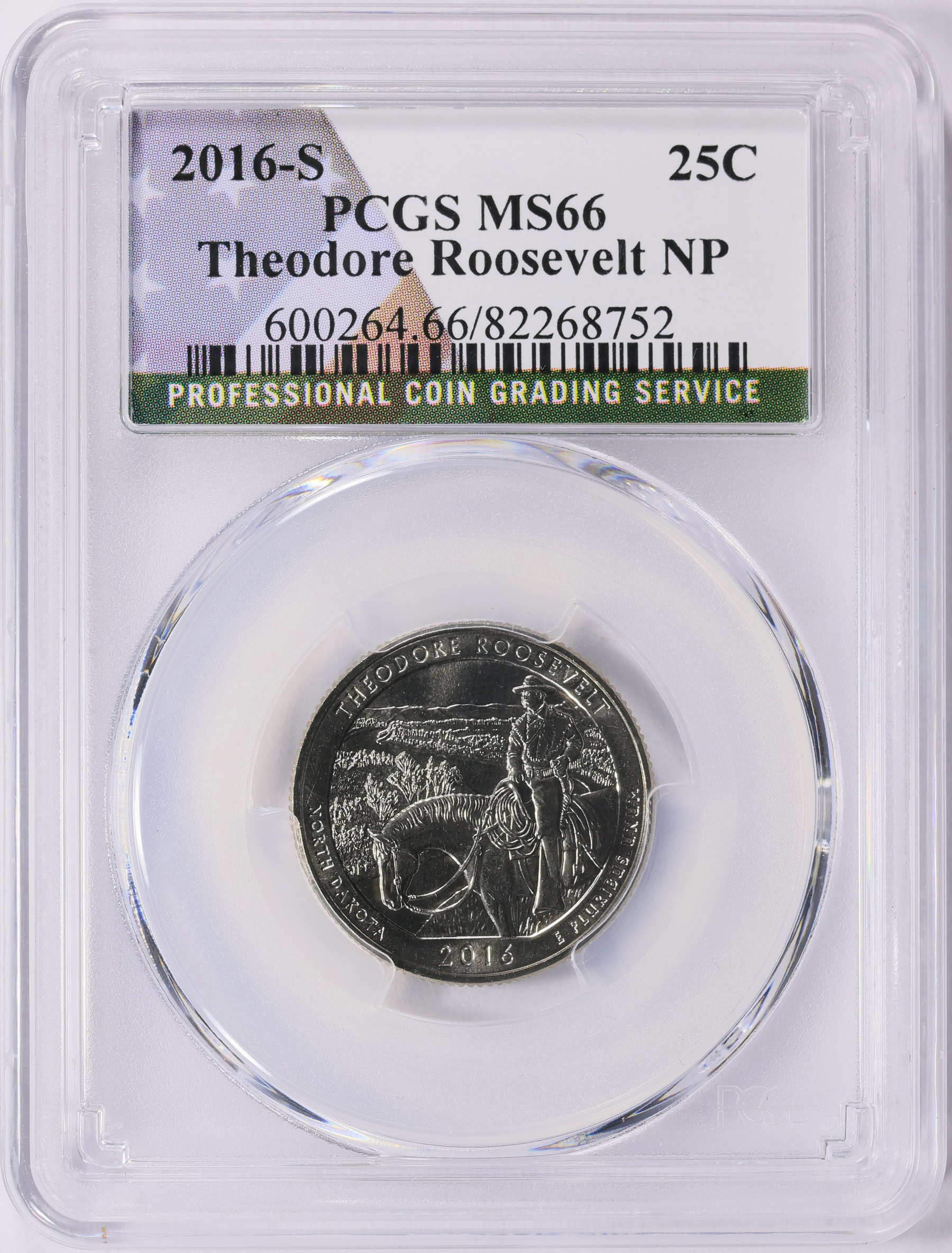 2016-S America the Beautiful Quarter Theodore Roosevelt NP PCGS MS-66 ...