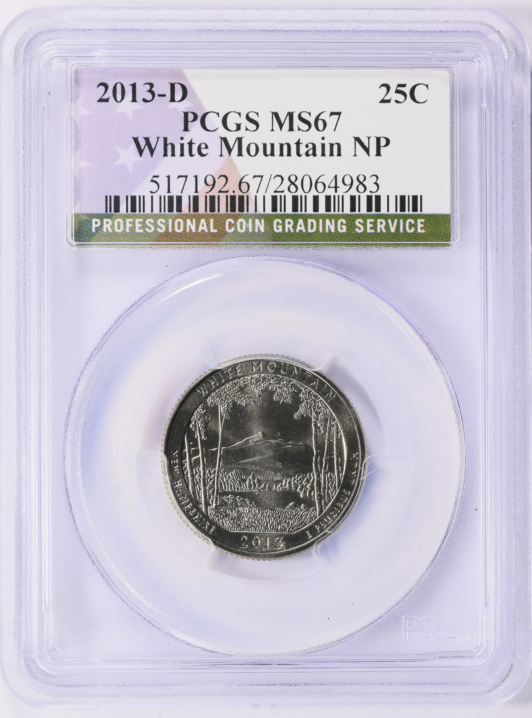 2013-D America the Beautiful Quarter White Mountain NP PCGS MS-67 (Item ...
