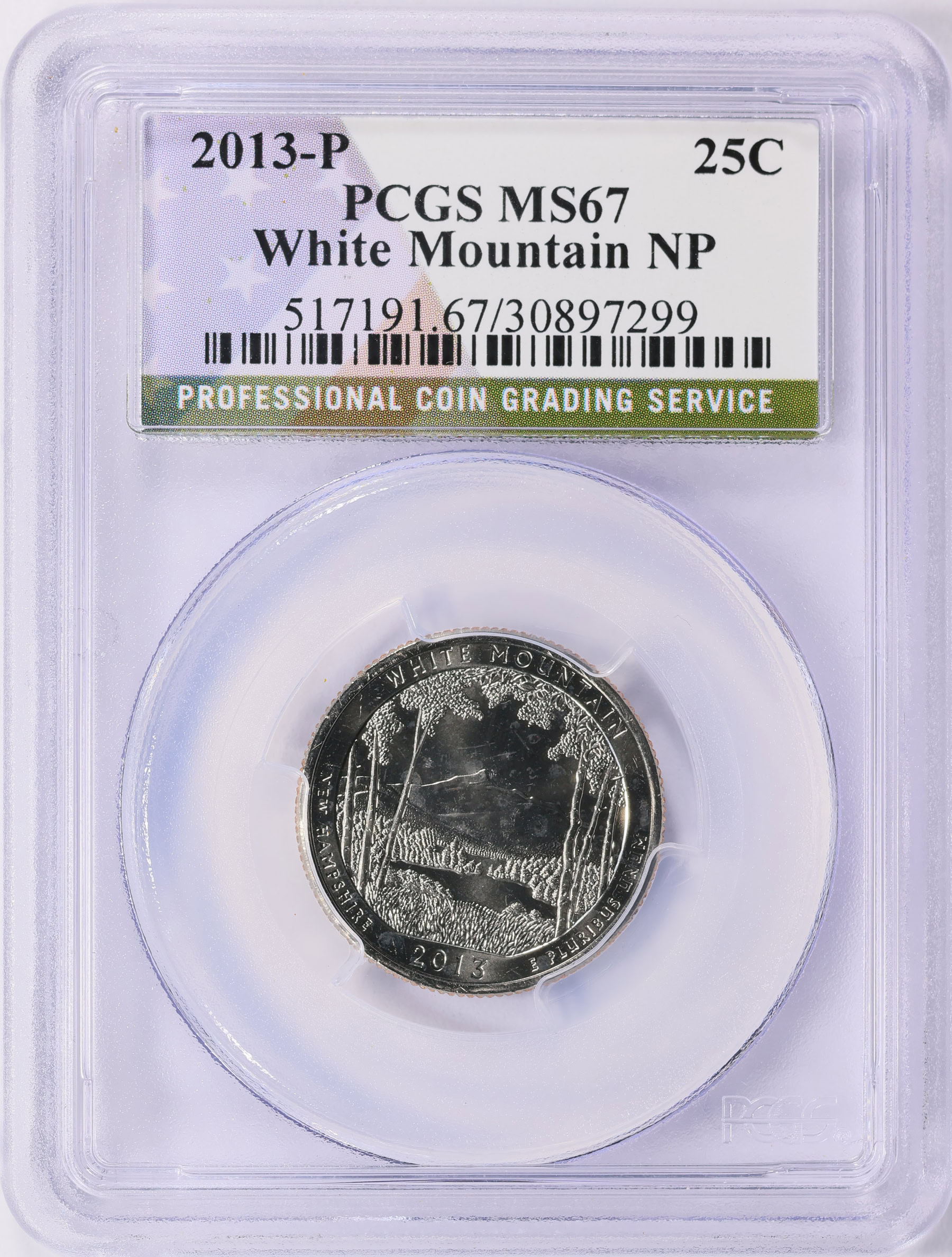 2013-P America the Beautiful Quarter White Mountain NP PCGS MS-67 (Item ...