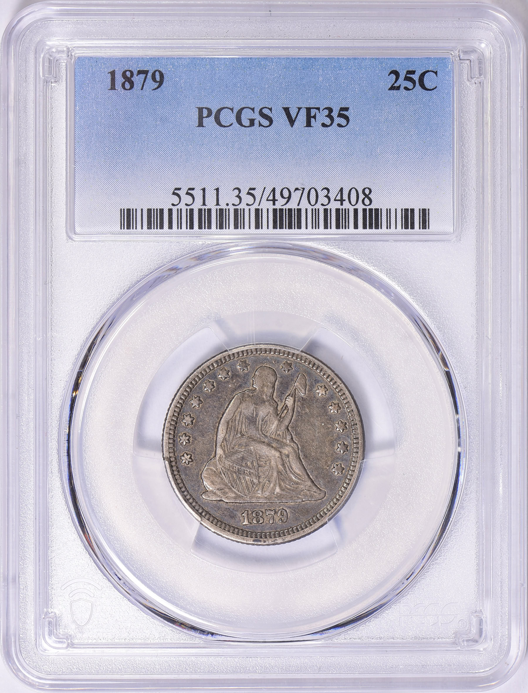 1879 Seated Liberty Quarter PCGS VF-35 (Item 1720081) | GreatCollections Coin Auctions