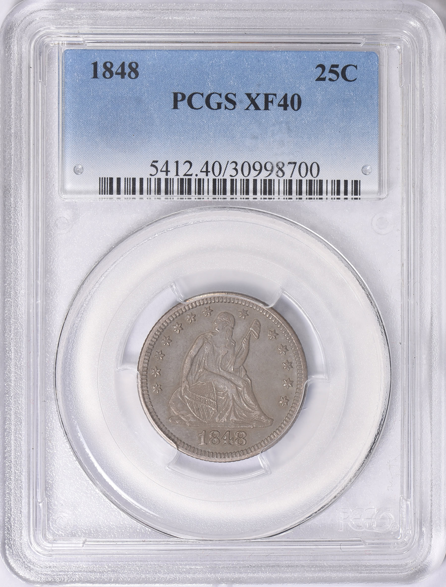 1848 Seated Liberty Quarter PCGS XF-40 (Item 1720082) | GreatCollections Coin Auctions
