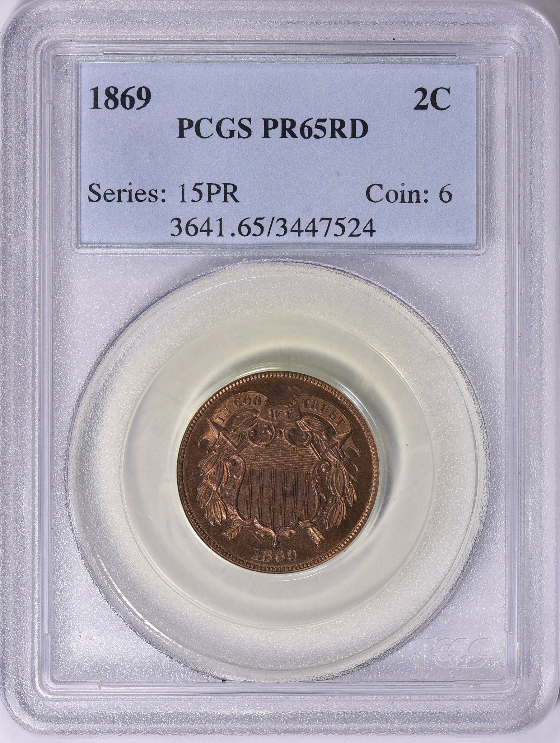 1869 Two-Cent Piece PCGS Proof-65 RD (Item 1720099) | GreatCollections Coin Auctions
