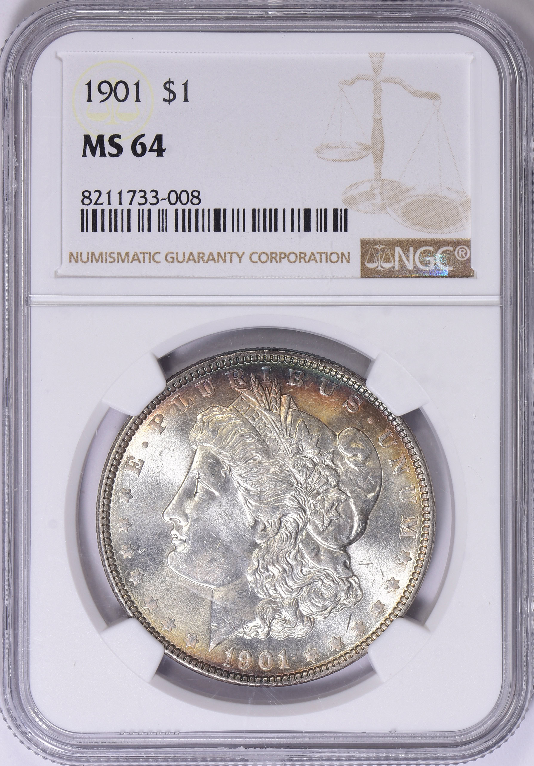 1901 Morgan Silver Dollar NGC MS-64 (Toned) (Item 1720143) | GreatCollections Coin Auctions
