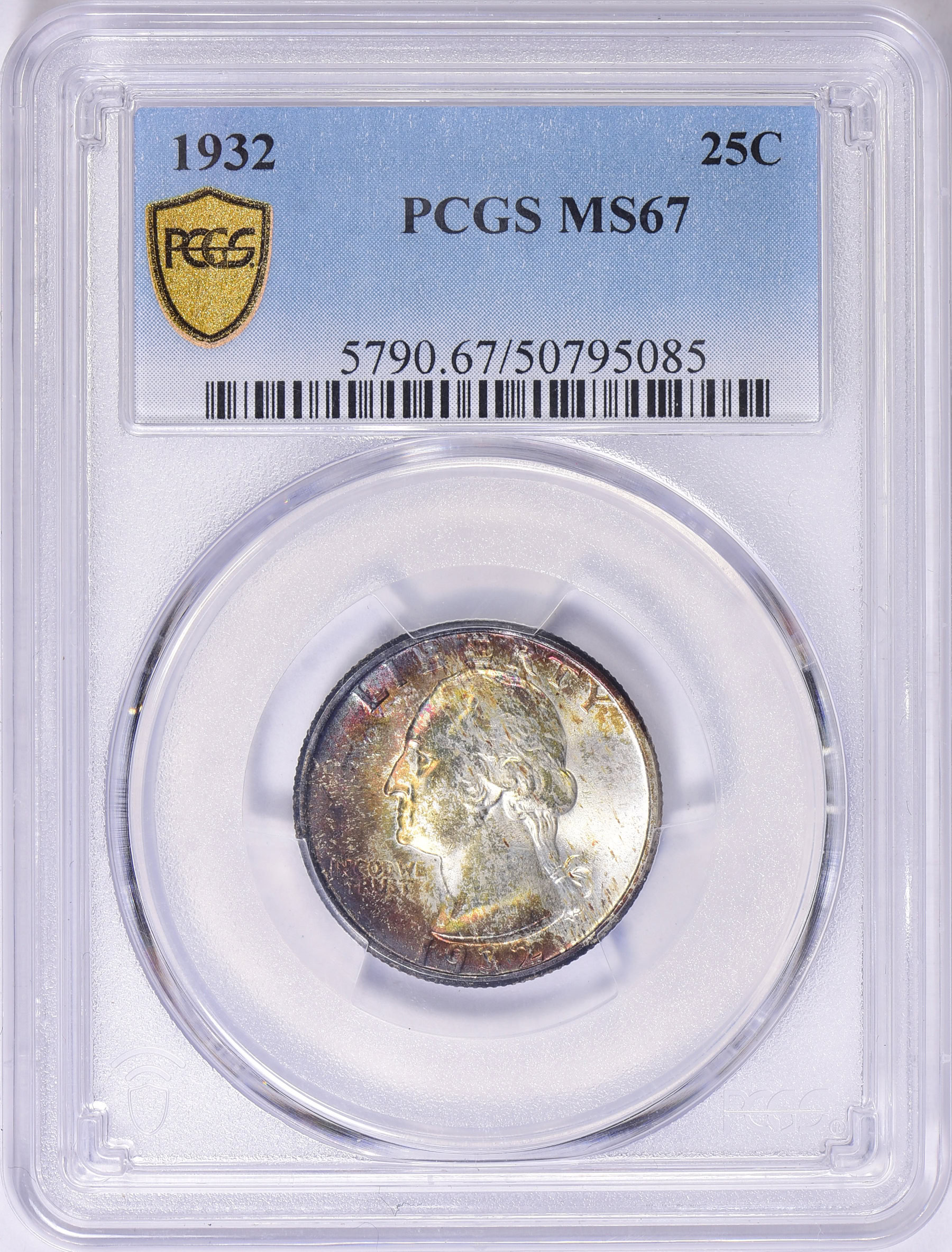 1932 Washington Quarter PCGS MS-67 (Toned) (Item 1720156) | GreatCollections Coin Auctions