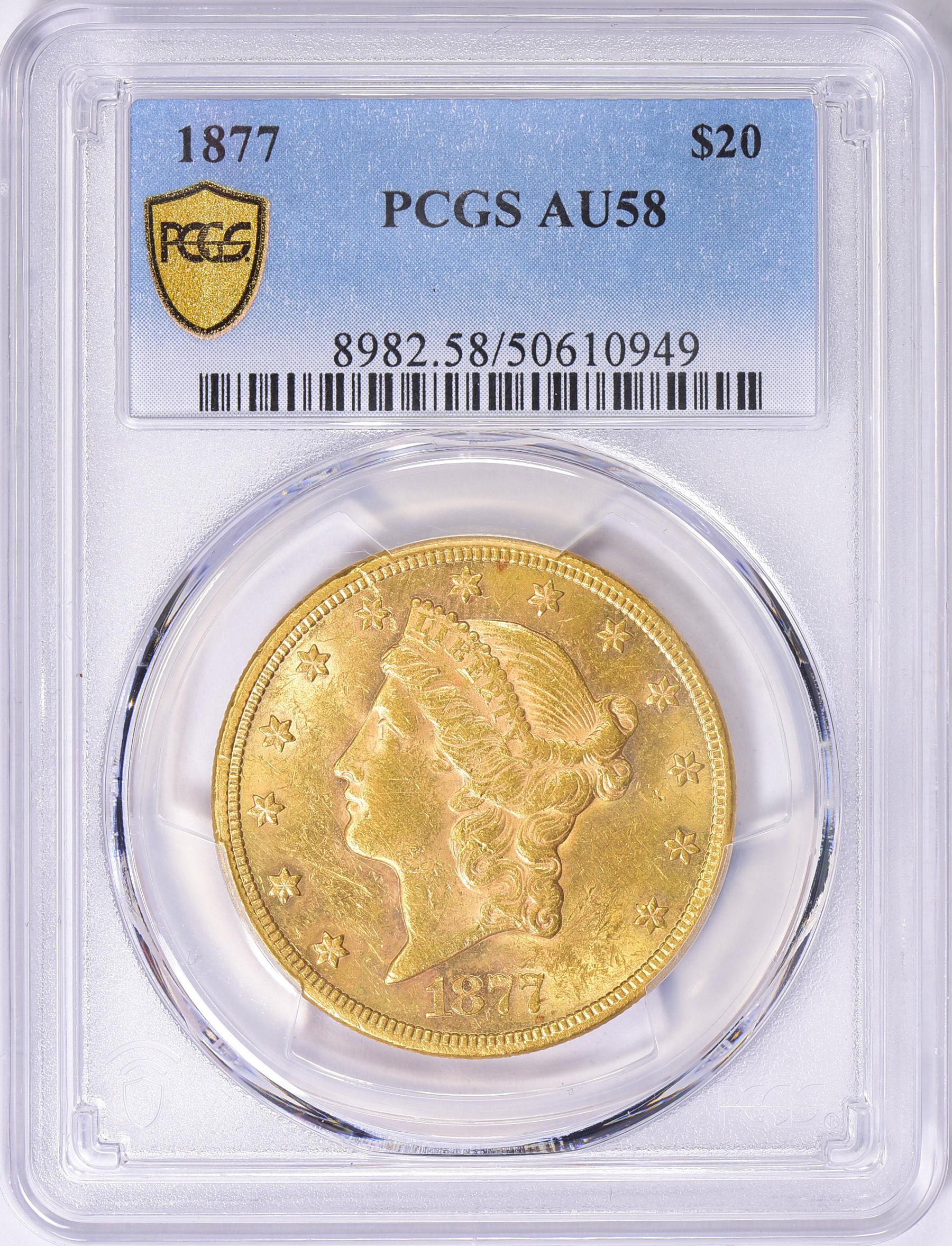 1877 Liberty Gold Double Eagle PCGS AU-58 (Item 1720158 ...