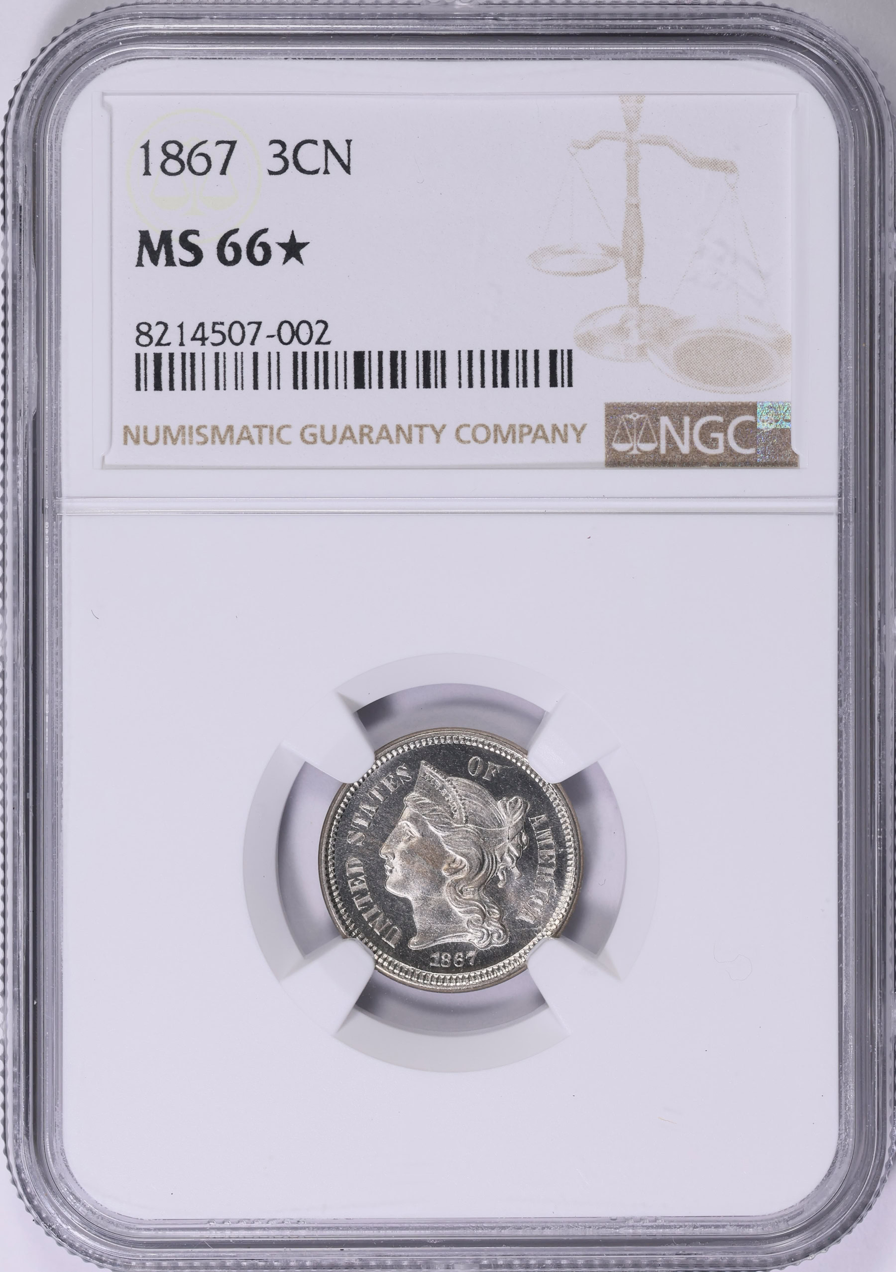 1867 Nickel Three-Cent Piece NGC MS-66 ★ (Item 1720229 ...