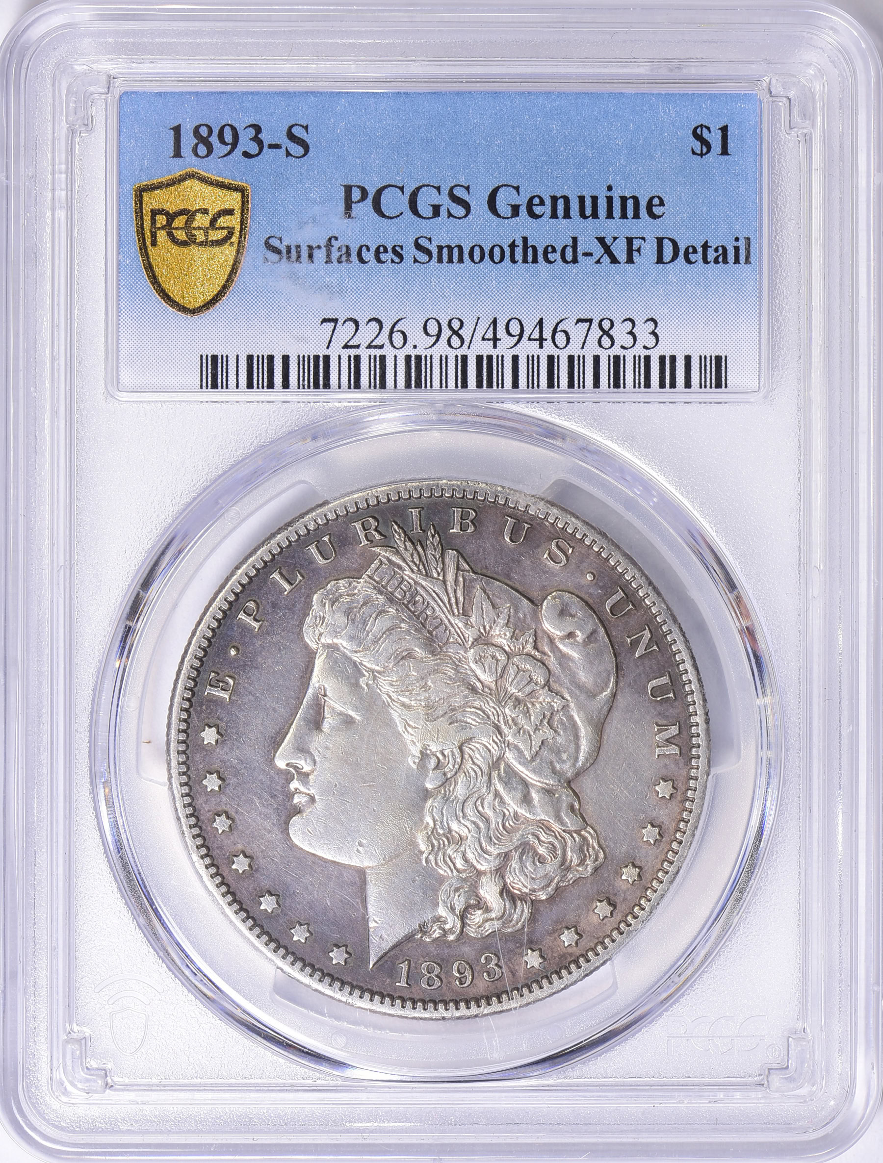 1893-S Morgan Silver Dollar PCGS Genuine XF Details (Item 1720251) | GreatCollections Coin Auctions