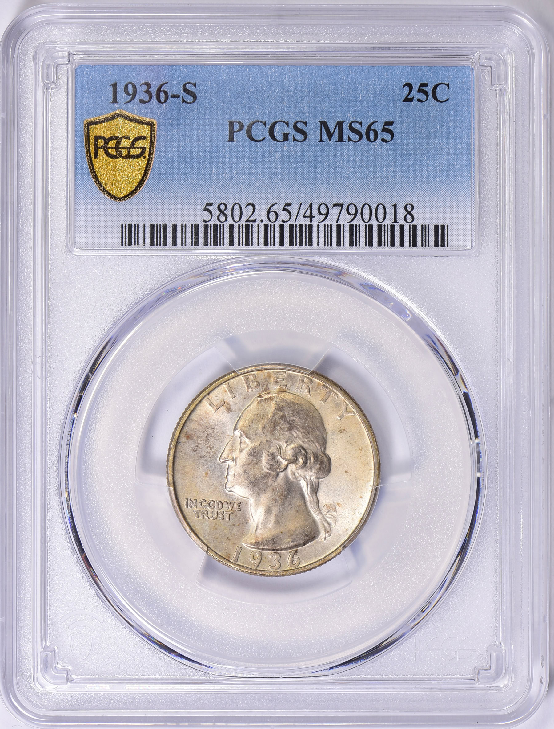 1936-S Washington Quarter PCGS MS-65 (Item 1720314) | GreatCollections ...