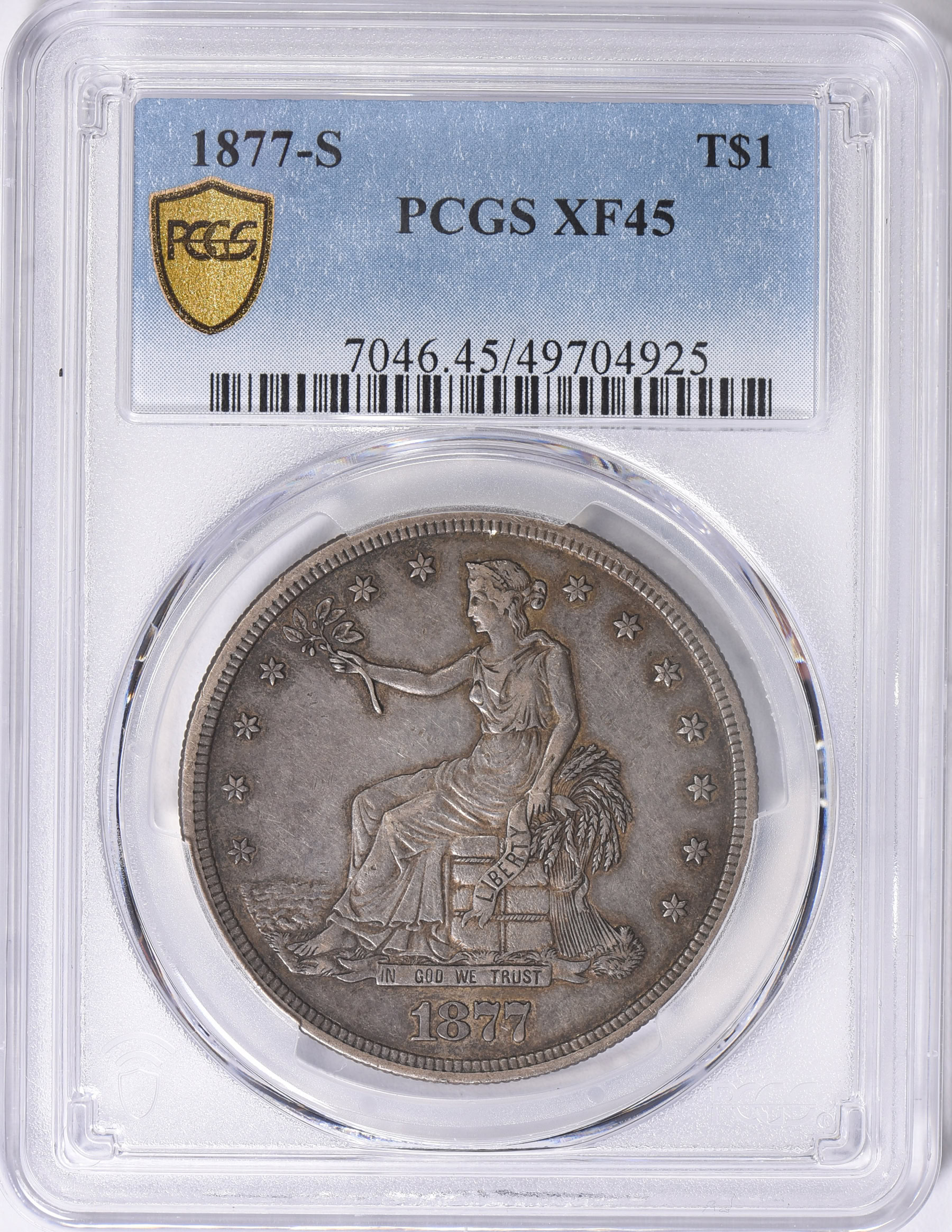 1877-S Trade Silver Dollar PCGS XF-45 (Item 1720315) | GreatCollections Coin Auctions