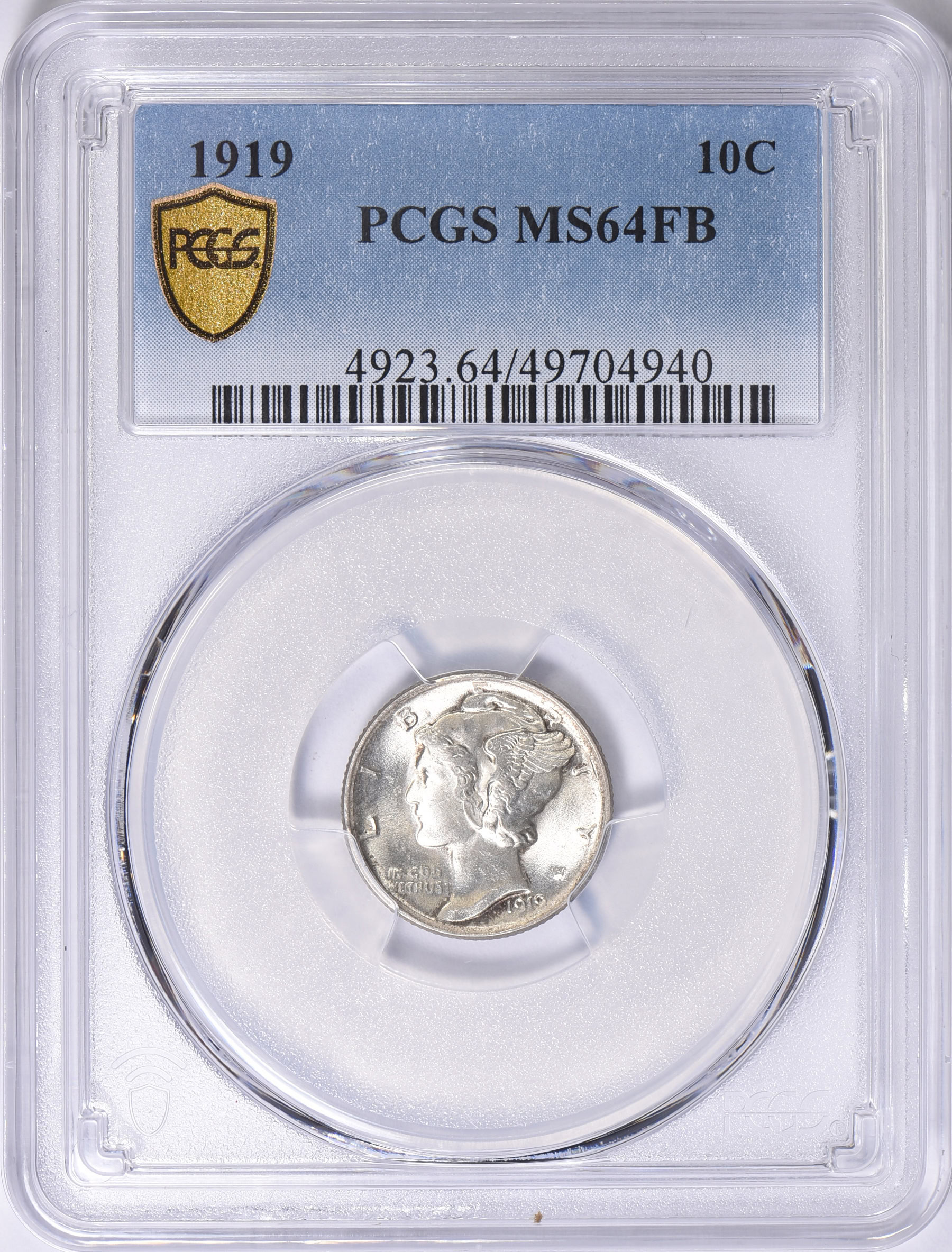 1919 Mercury Dime PCGS MS-64 FB (Item 1720320) | GreatCollections Coin Auctions