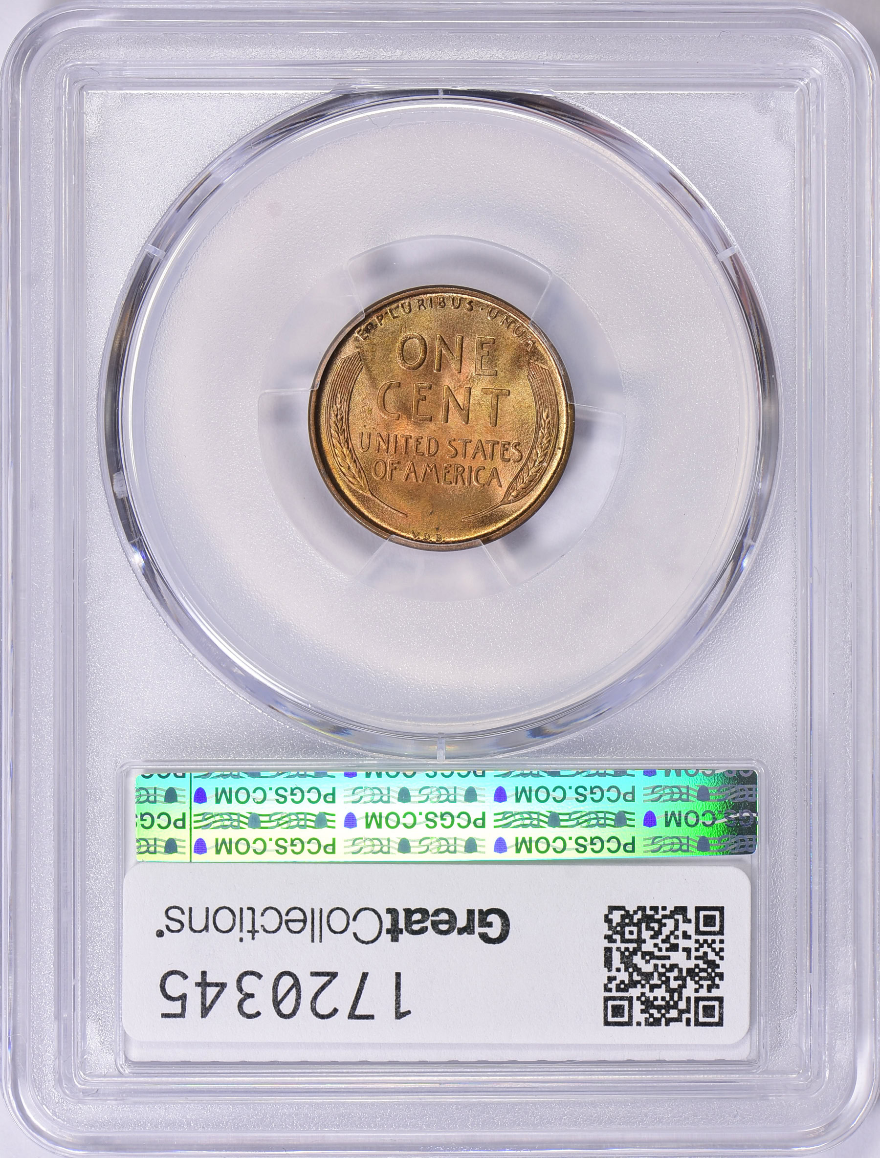 1909 Lincoln Cent V.D.B. PCGS MS-65 RD (Item 1720345) | GreatCollections Coin Auctions