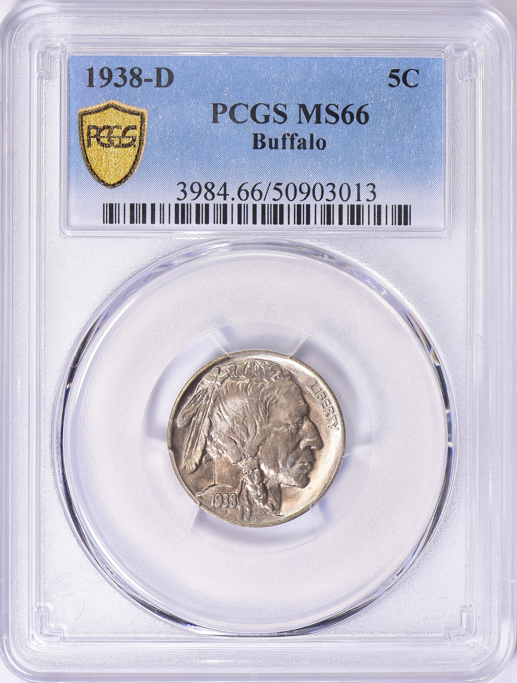 1938-D Buffalo Nickel PCGS MS-66 (Item 1720410) | GreatCollections Coin Auctions
