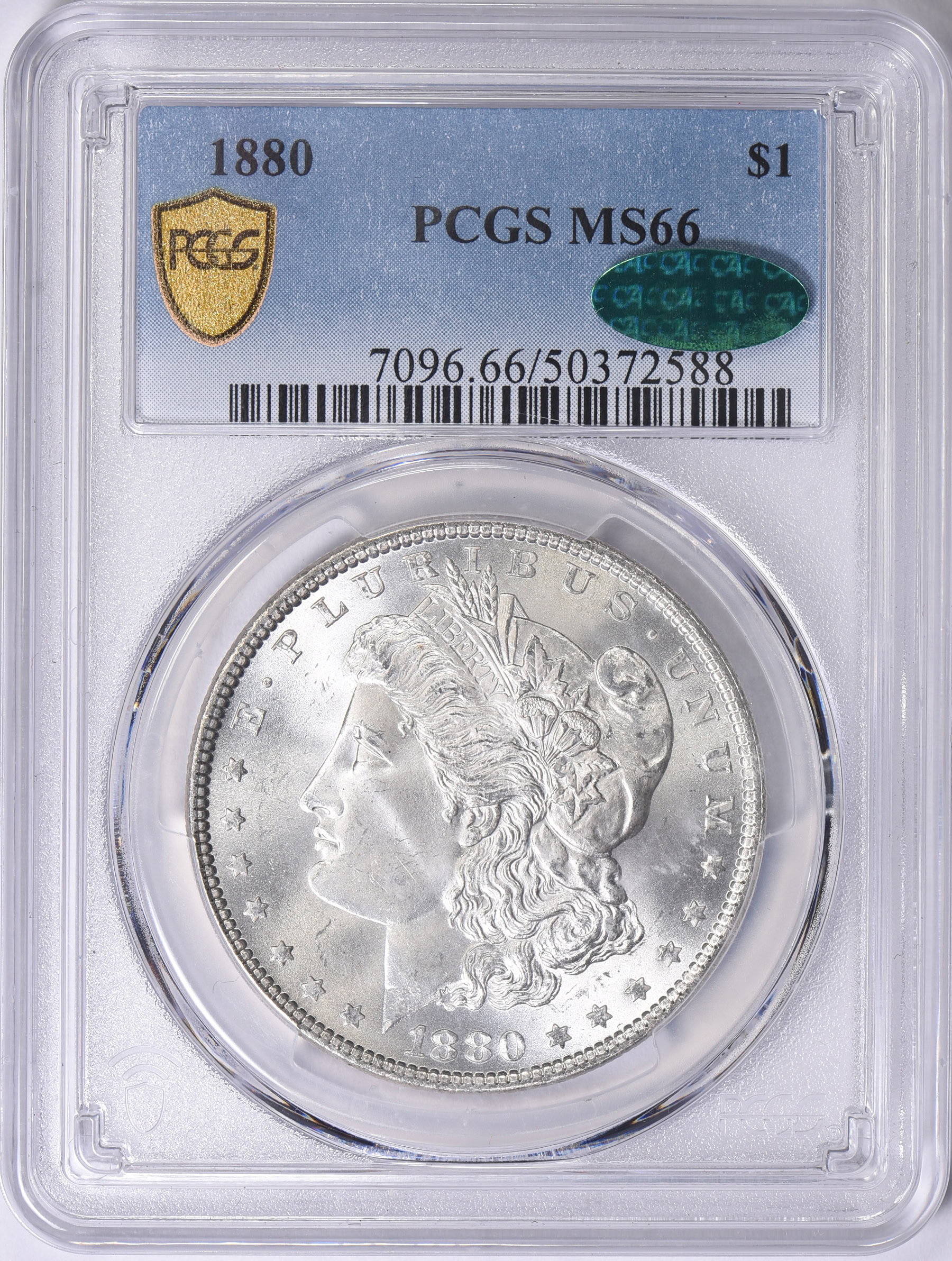 1880 Morgan Silver Dollar PCGS MS-66 (CAC Green) (Item 1720466) | GreatCollections Coin Auctions