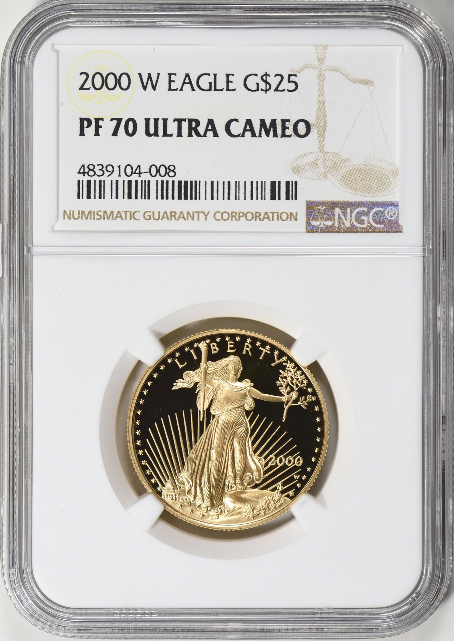 2000-W $25 Half-Ounce Gold American Eagle NGC Proof-70 UC (Item 1720506 ...
