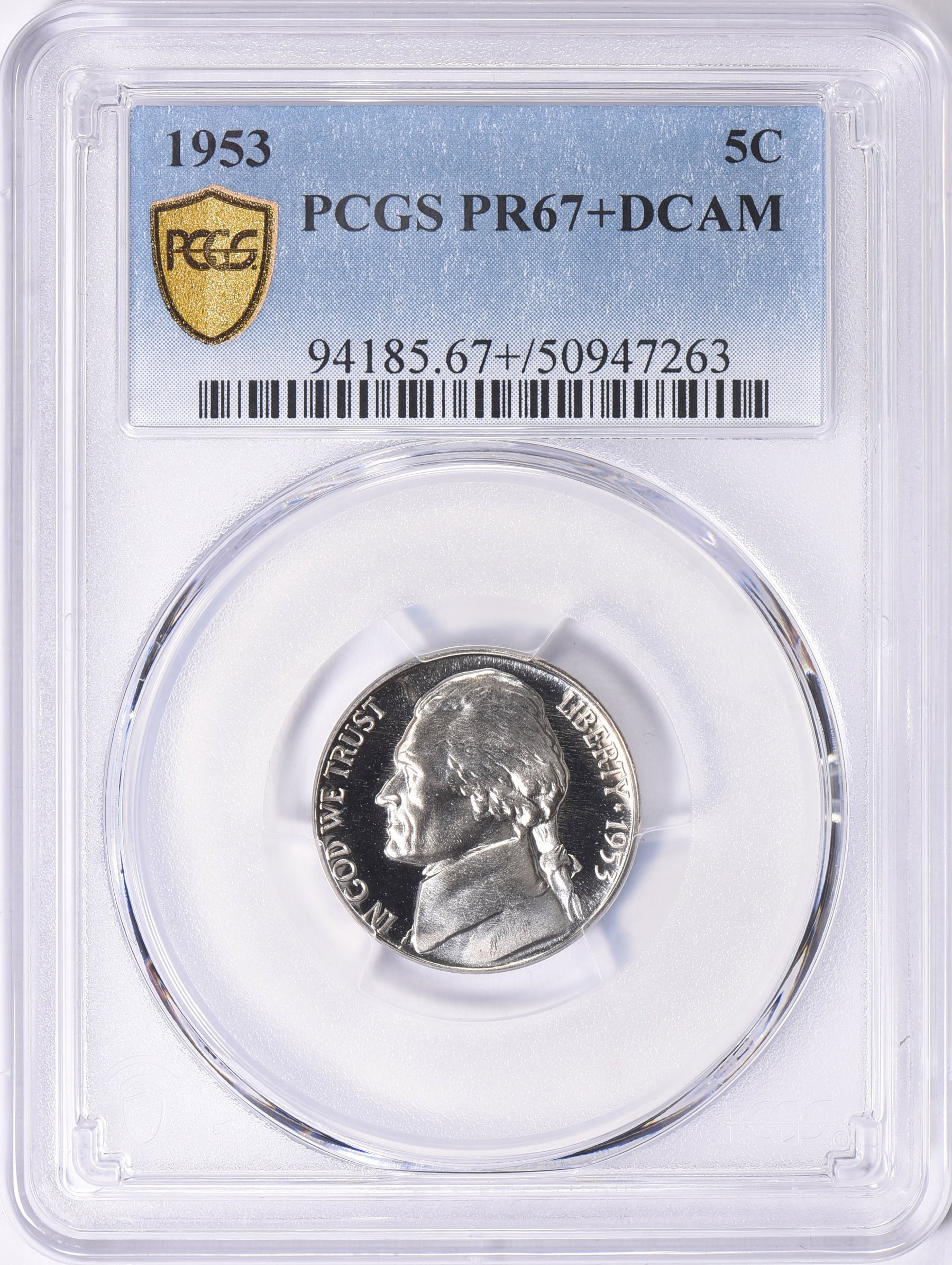 1953 Jefferson Nickel PCGS Proof-67+ DCAM (Item 1720547) | GreatCollections Coin Auctions