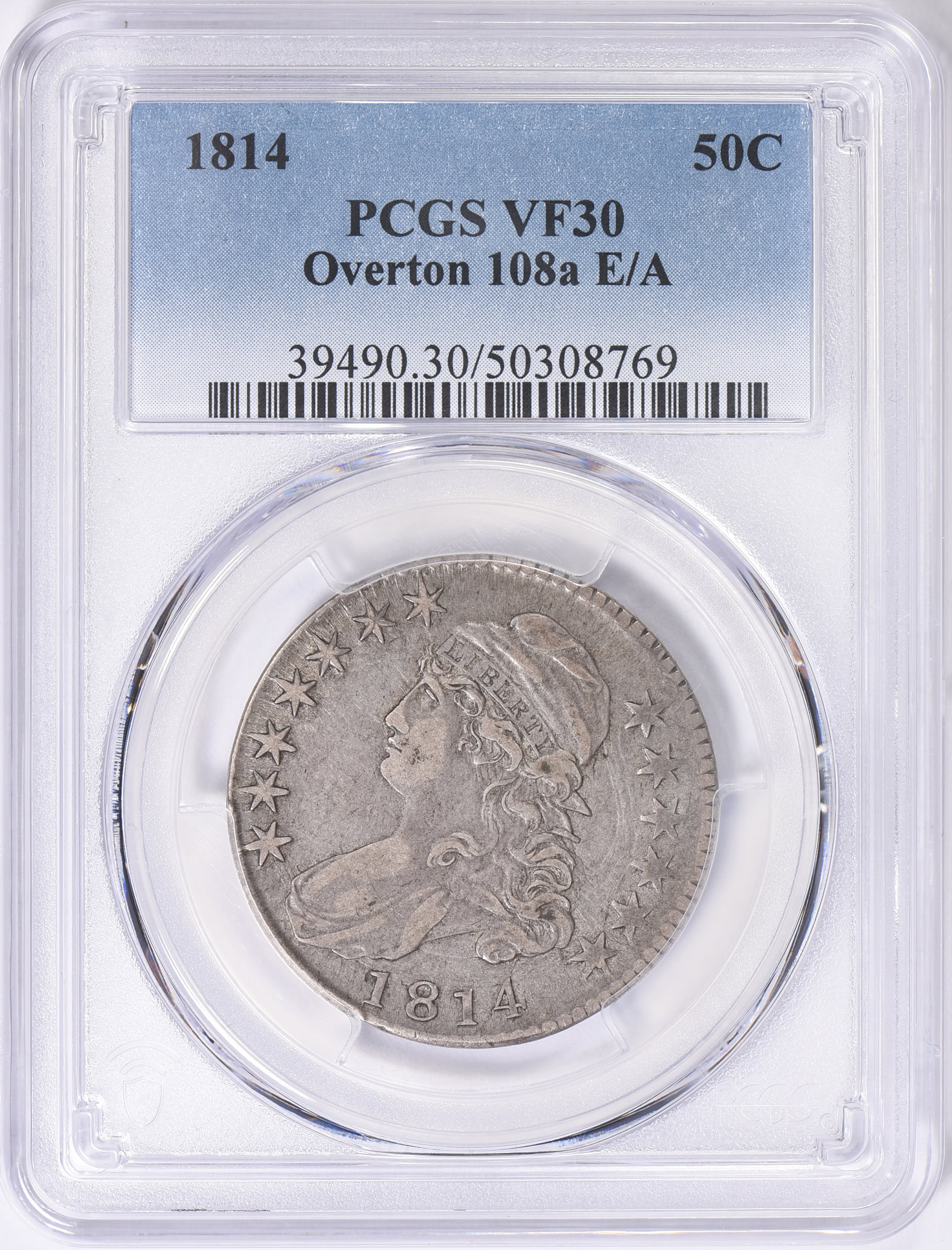 1814 Capped Bust Half Dollar E/A Overton 108a PCGS VF-30 (Item 1720571 ...