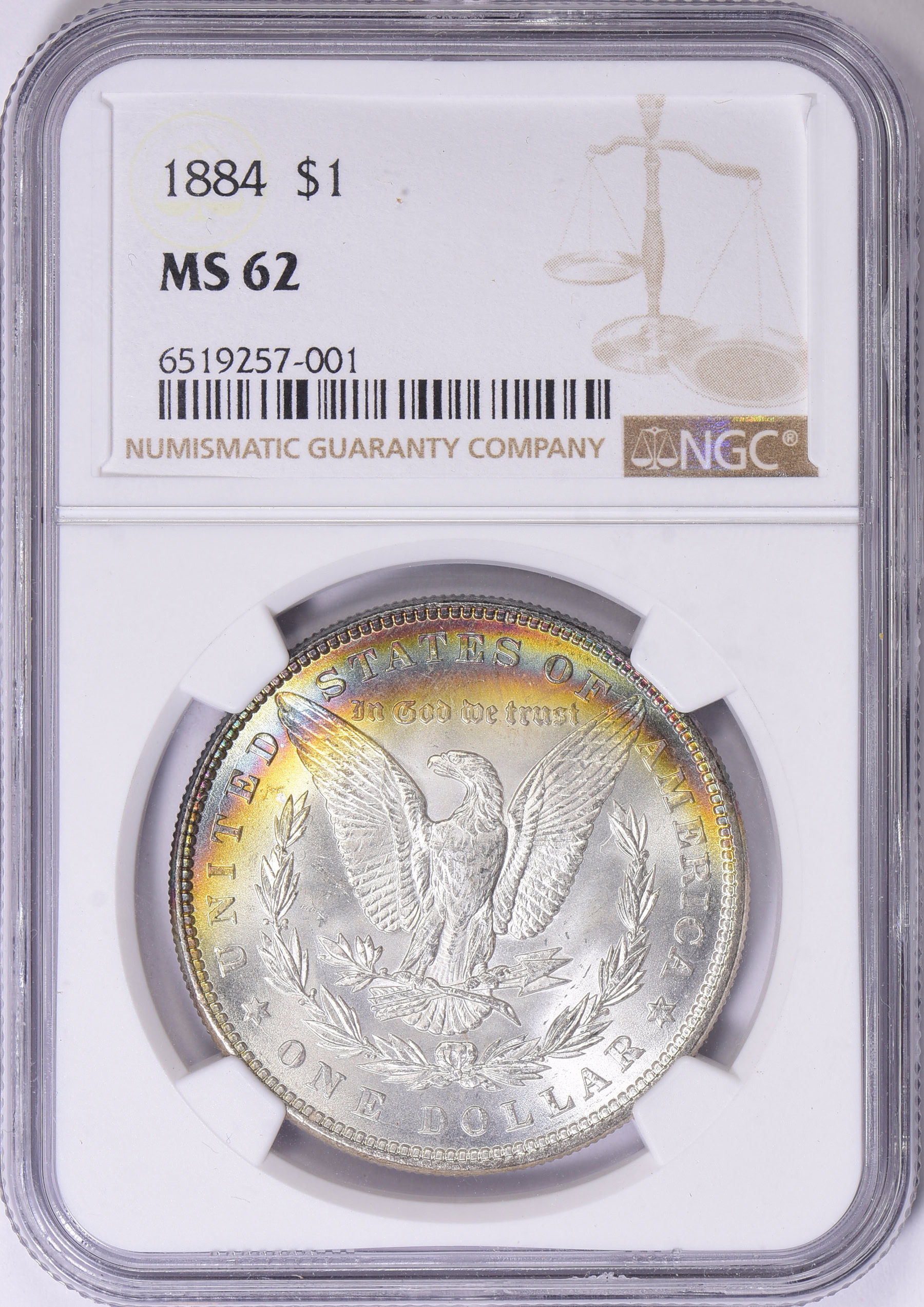 1884 Morgan Silver Dollar NGC MS-62 (Toned) (Item 1720651) | GreatCollections Coin Auctions