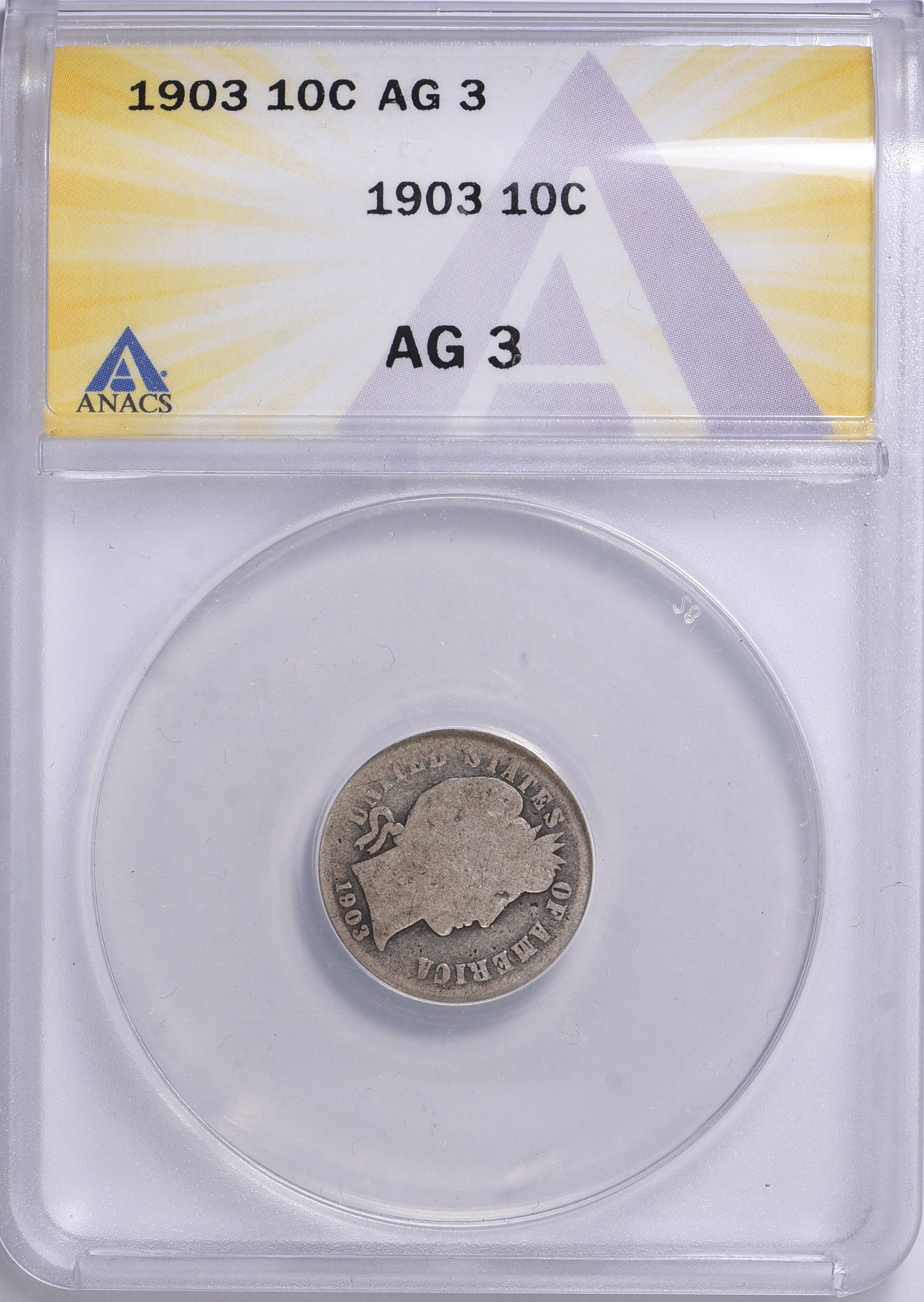 1903 Barber Dime ANACS AG-03 (Item 1720748) | GreatCollections Coin Auctions