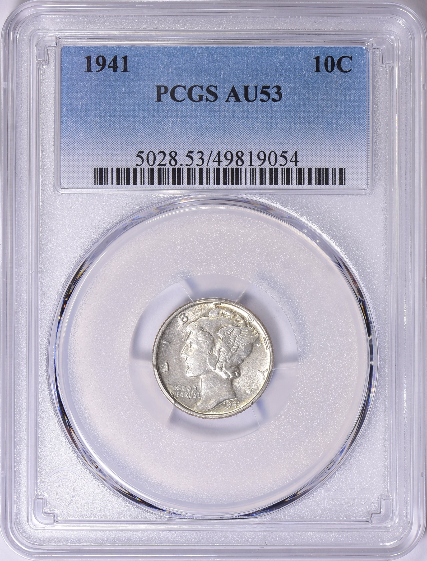 1941 Mercury Dime PCGS AU-53 (Item 1720850) | GreatCollections Coin Auctions