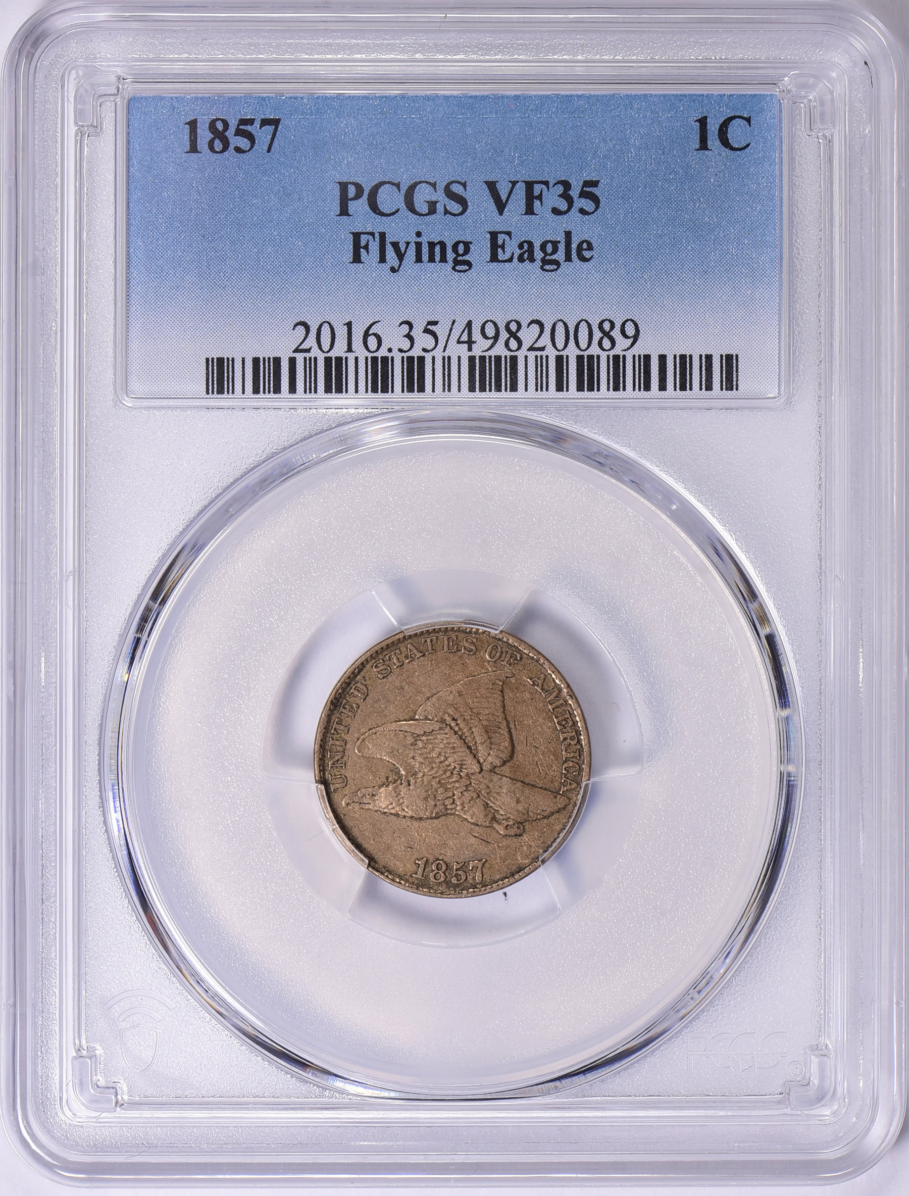 1857 Flying Eagle Cent PCGS VF-35 (Item 1720869) | GreatCollections Coin Auctions