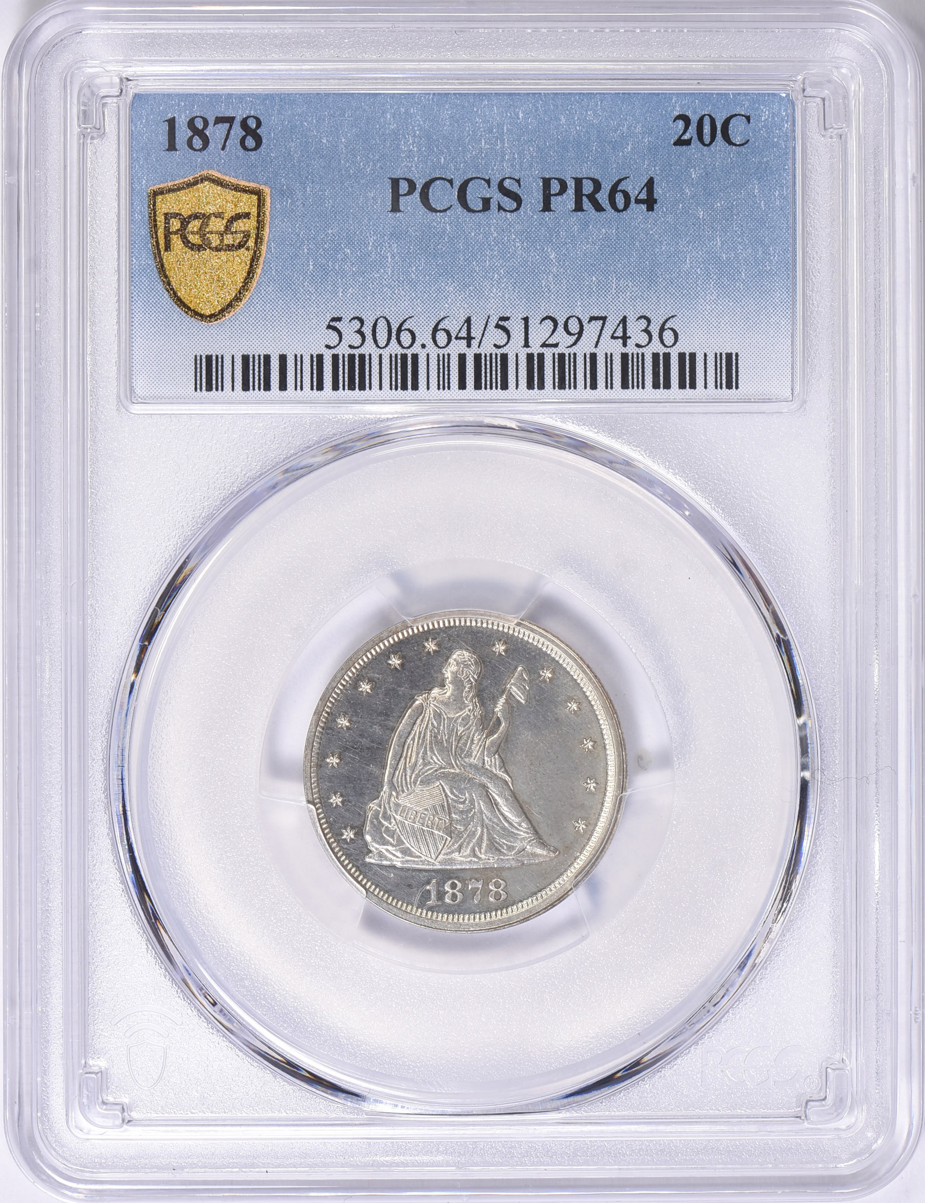 1878 Twenty-Cent Piece PCGS Proof-64 (Item 1720927) | GreatCollections ...